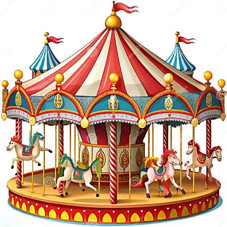 Capture the Lively Spirit of the Circus with a Carousel Design. Stock ...
