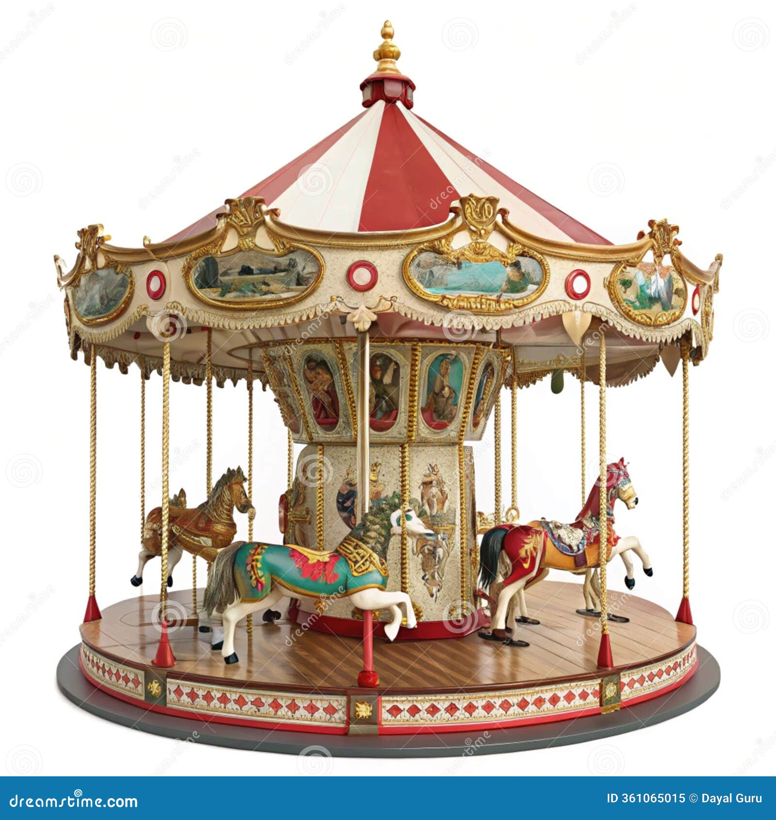 Circus Carousel Clipart Vector Illustration Isolated On White ...
