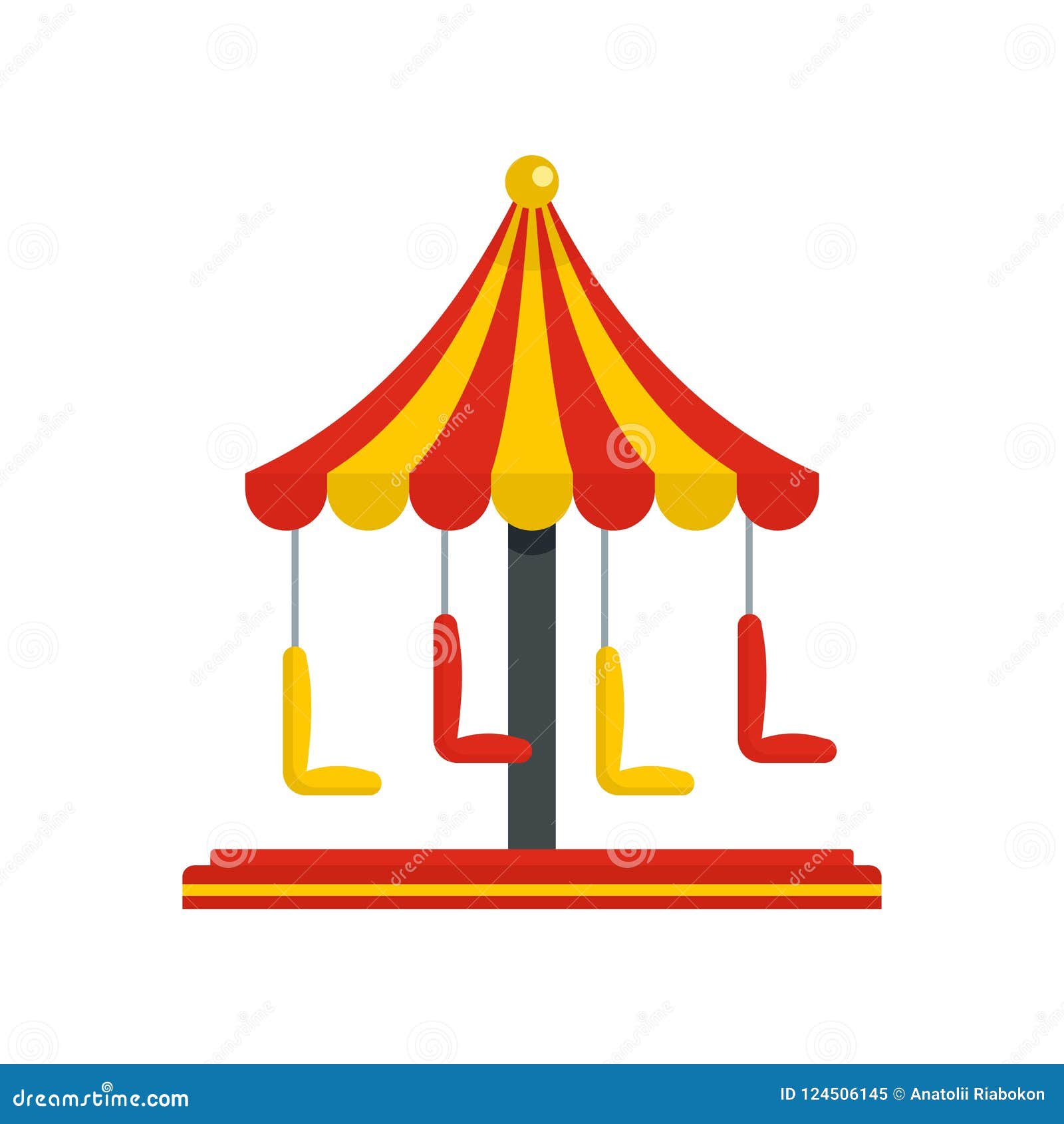 Circus Carousel Icon, Flat Style Stock Illustration - Illustration of ...