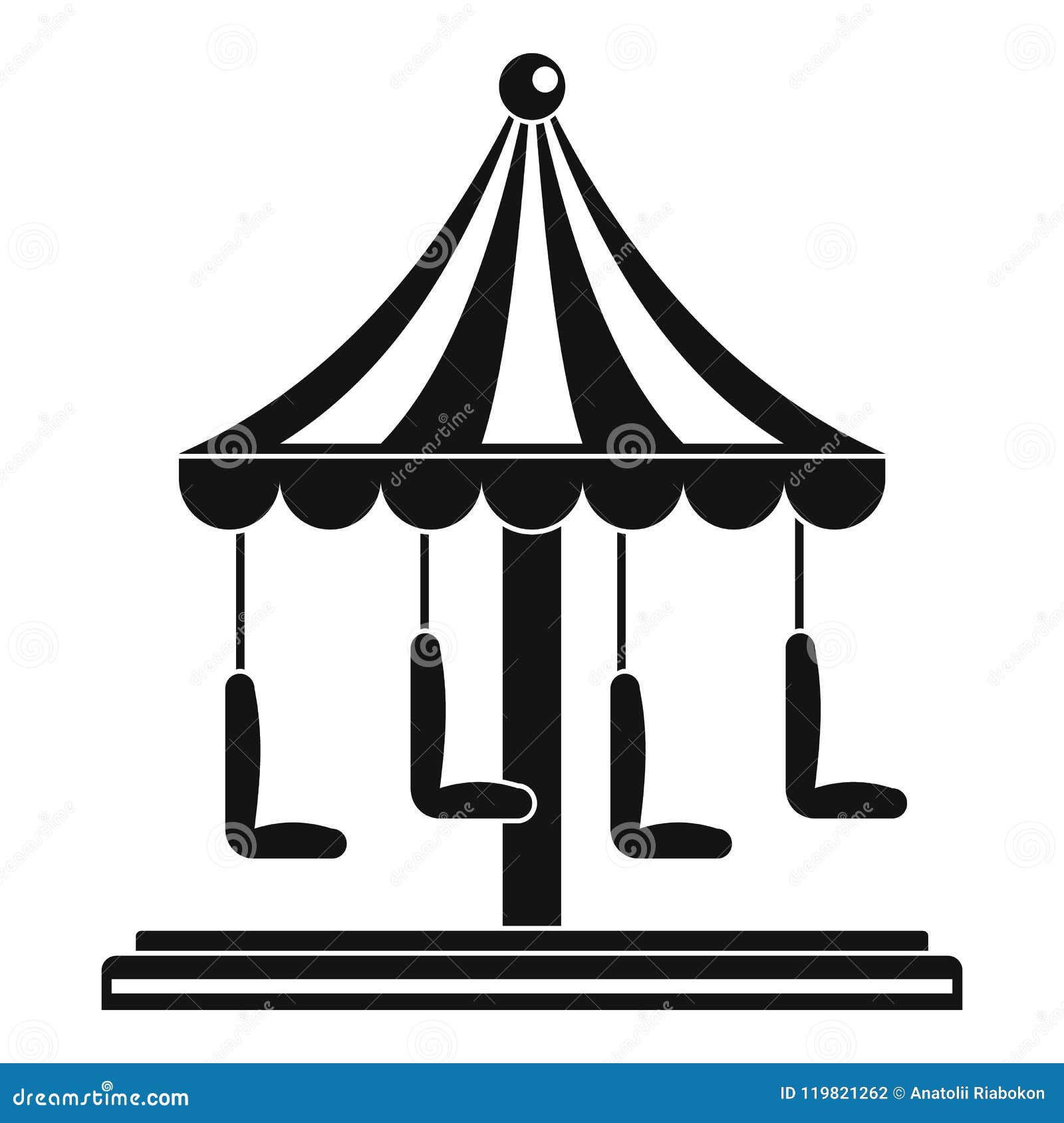 Circus Carousel Icon, Simple Style Stock Vector - Illustration of ...