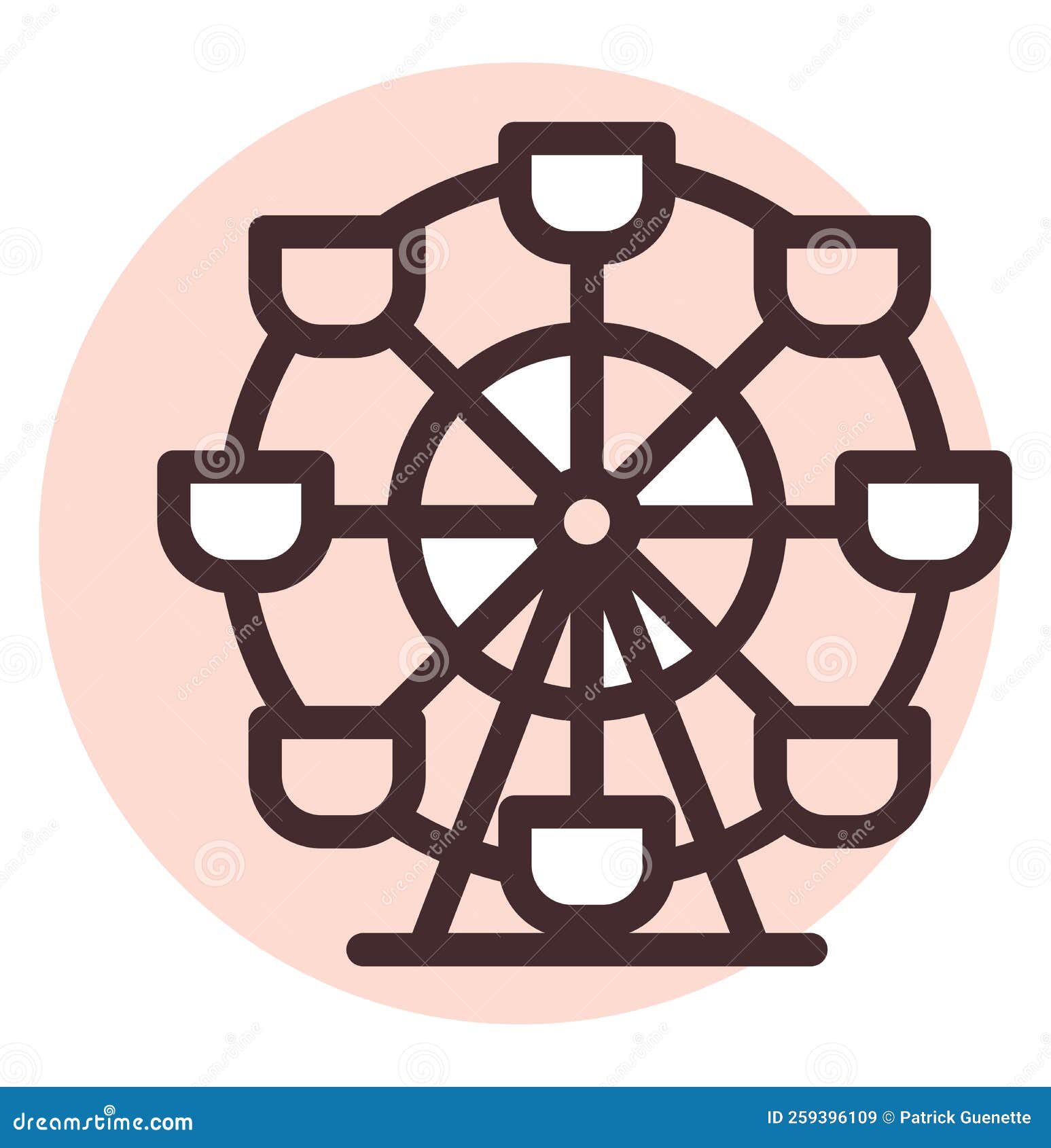 Circus carousel, icon stock vector. Illustration of leisure - 259396109