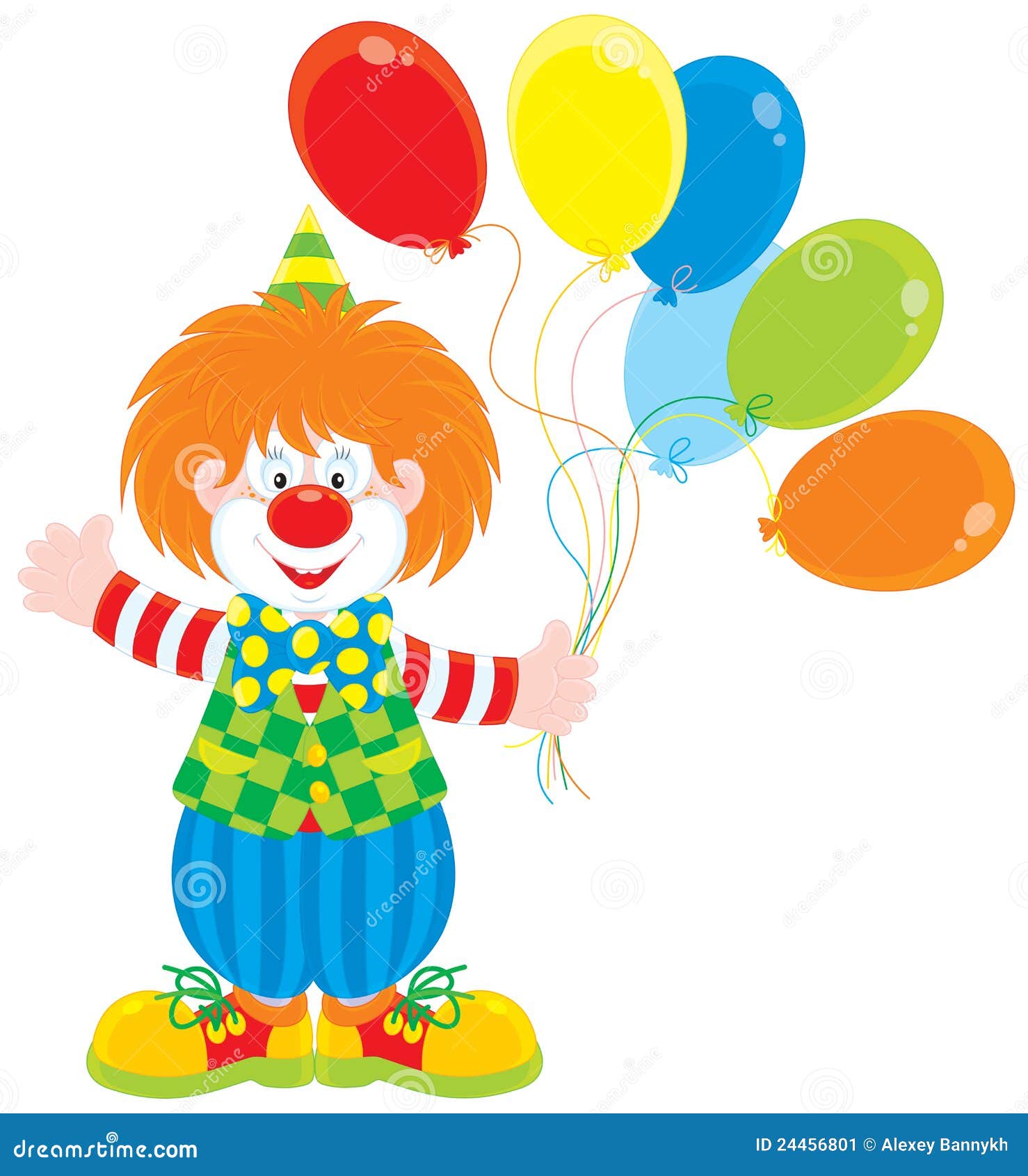 Circus Clown With Birthday Cake Vector Illustration | CartoonDealer.com ...