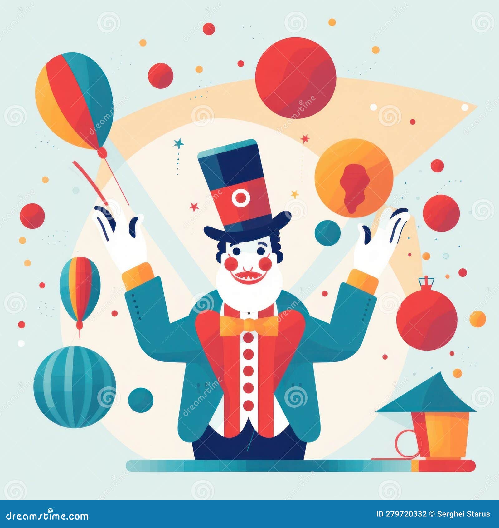 A Circus Clown Juggling Around with Balloons. Generative AI Image ...
