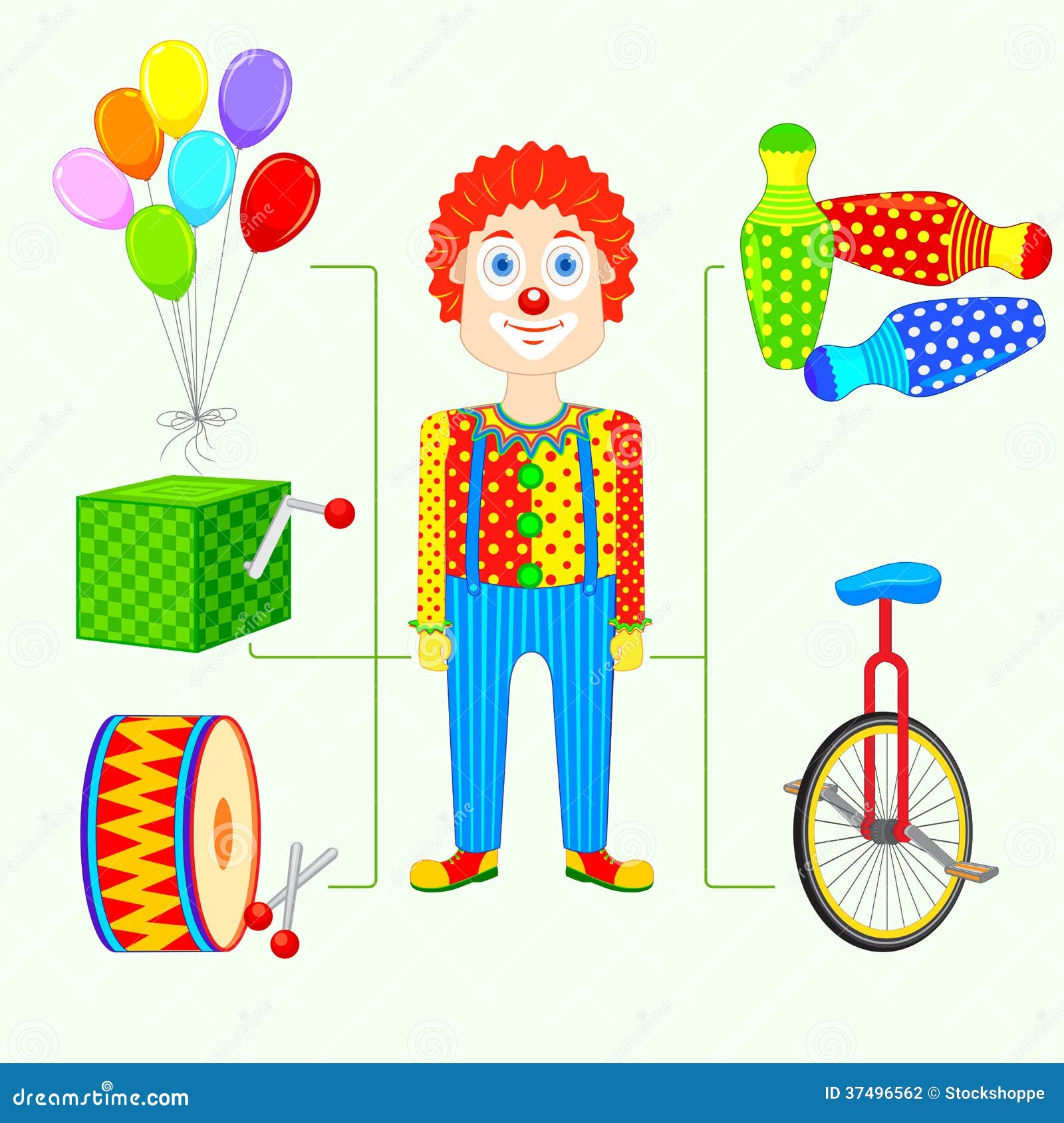 Circus Clown stock vector. Illustration of entertainment - 37496562