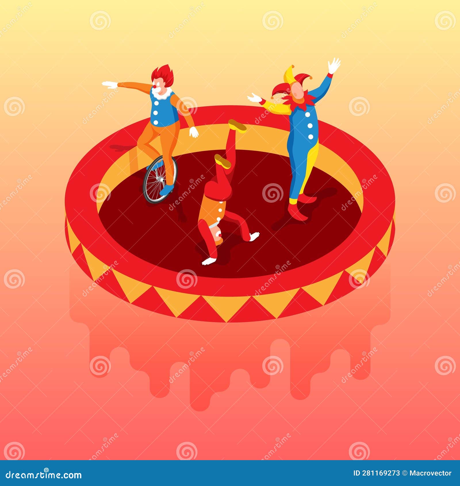 Isometric Clowns Infographic Cartoon Vector | CartoonDealer.com #282195723