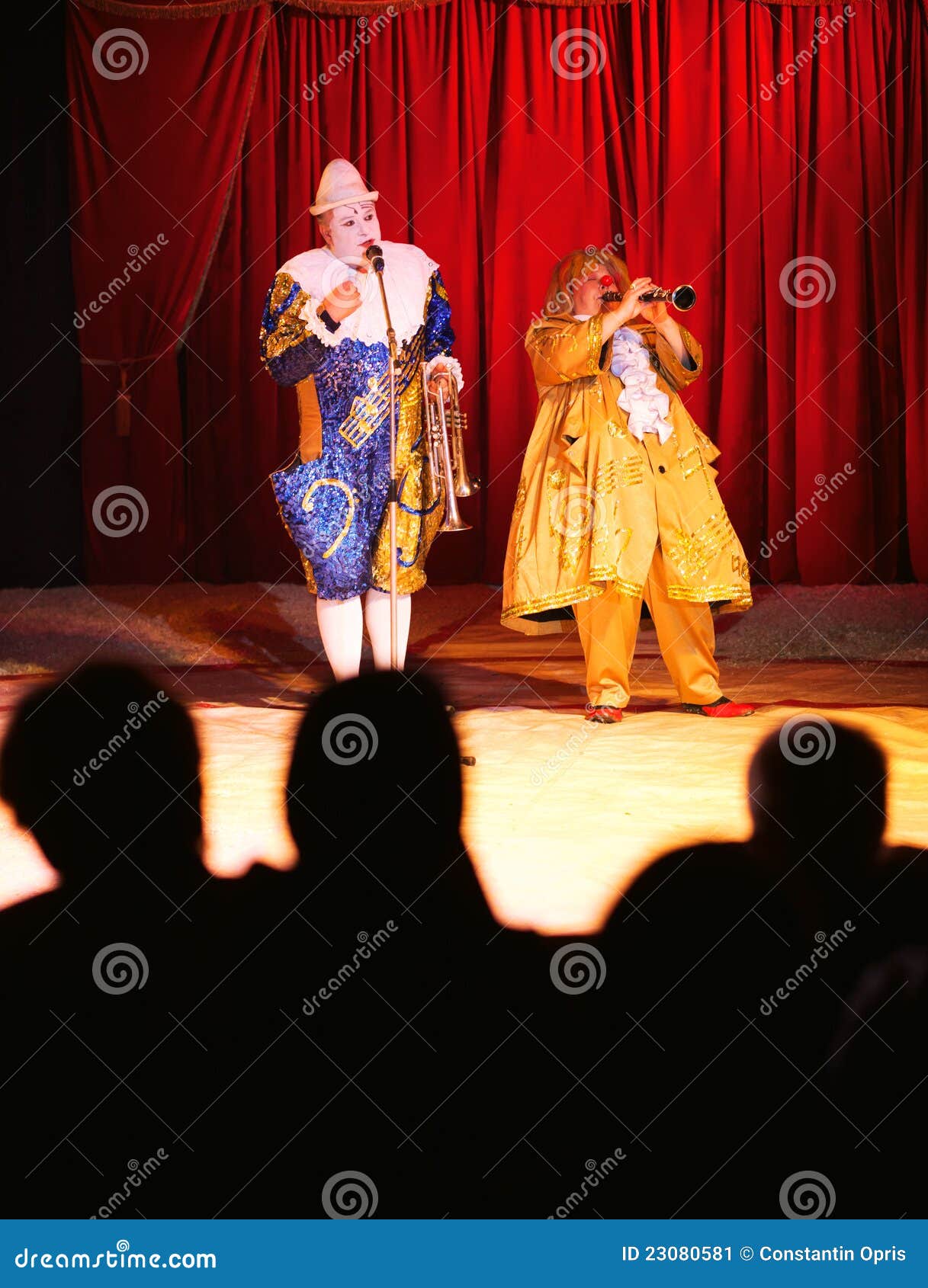 Circus clowns on stage editorial photo. Image of people - 23080581