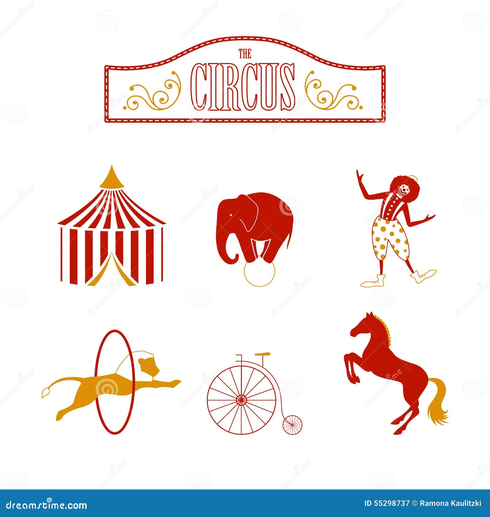 Circus Design Elements stock illustration. Illustration of happy - 55298737