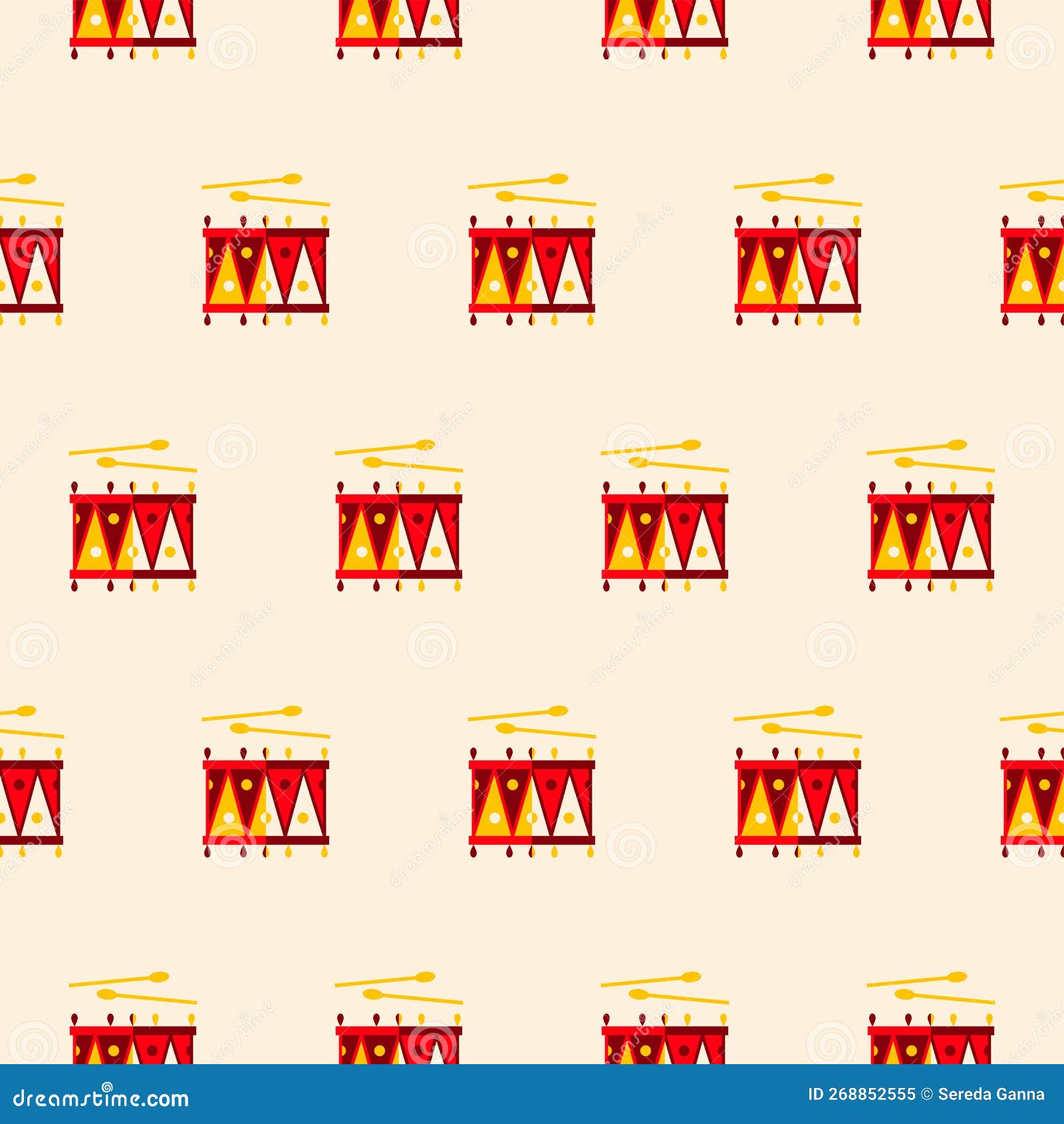 Circus Drum Music Seamless Pattern Stock Vector - Illustration of music ...