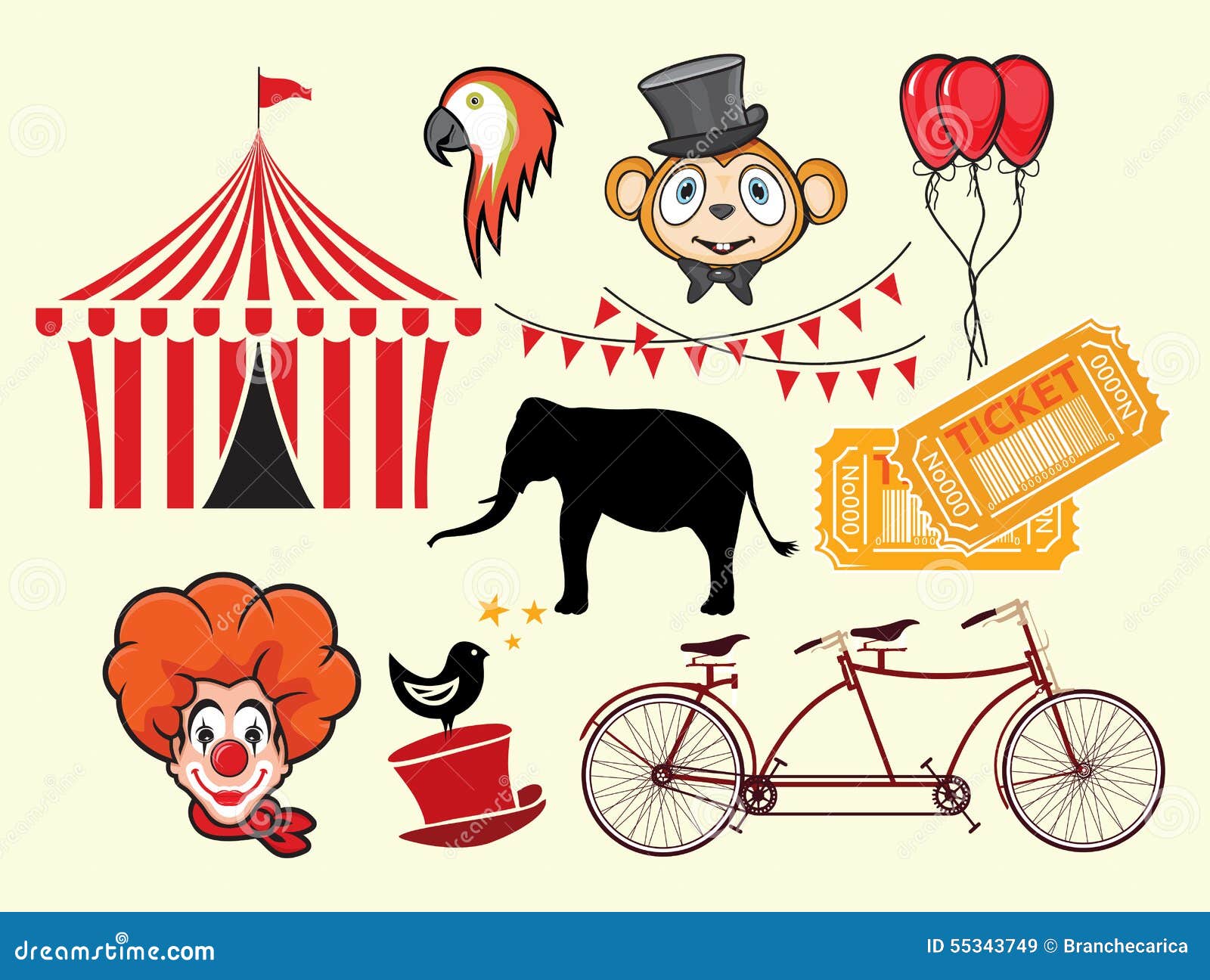 Circus elements stock illustration. Illustration of cartoon - 55343749