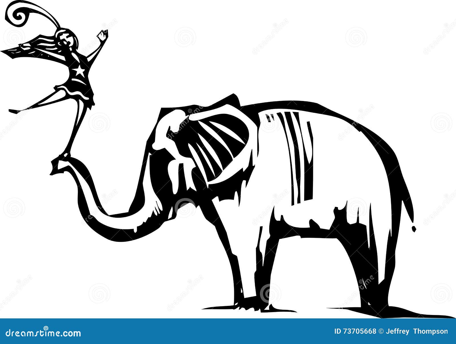 Circus Elephant and Acrobat Stock Vector - Illustration of elephant ...