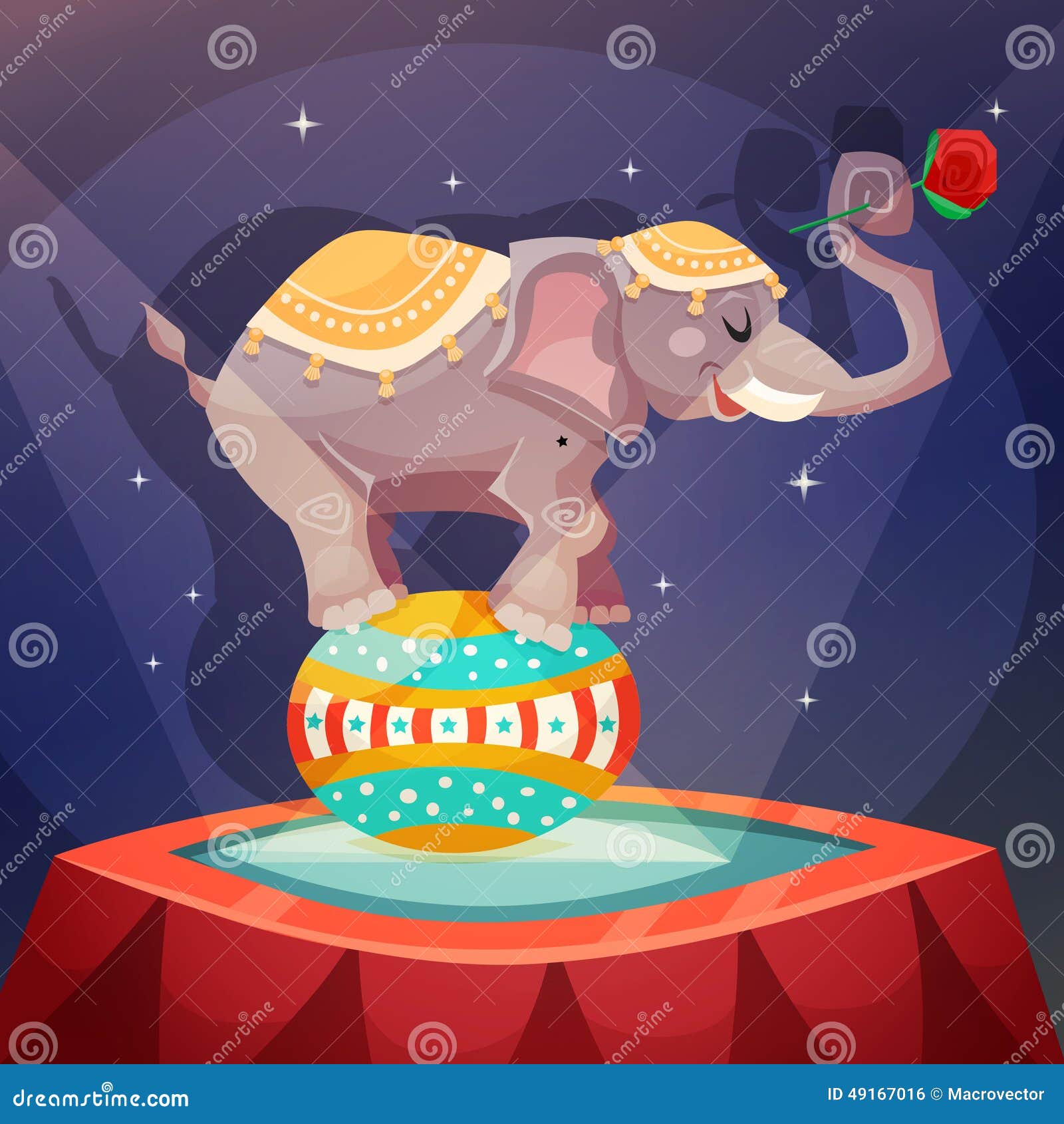 Circus Elephant Poster stock vector. Illustration of decoration - 49167016