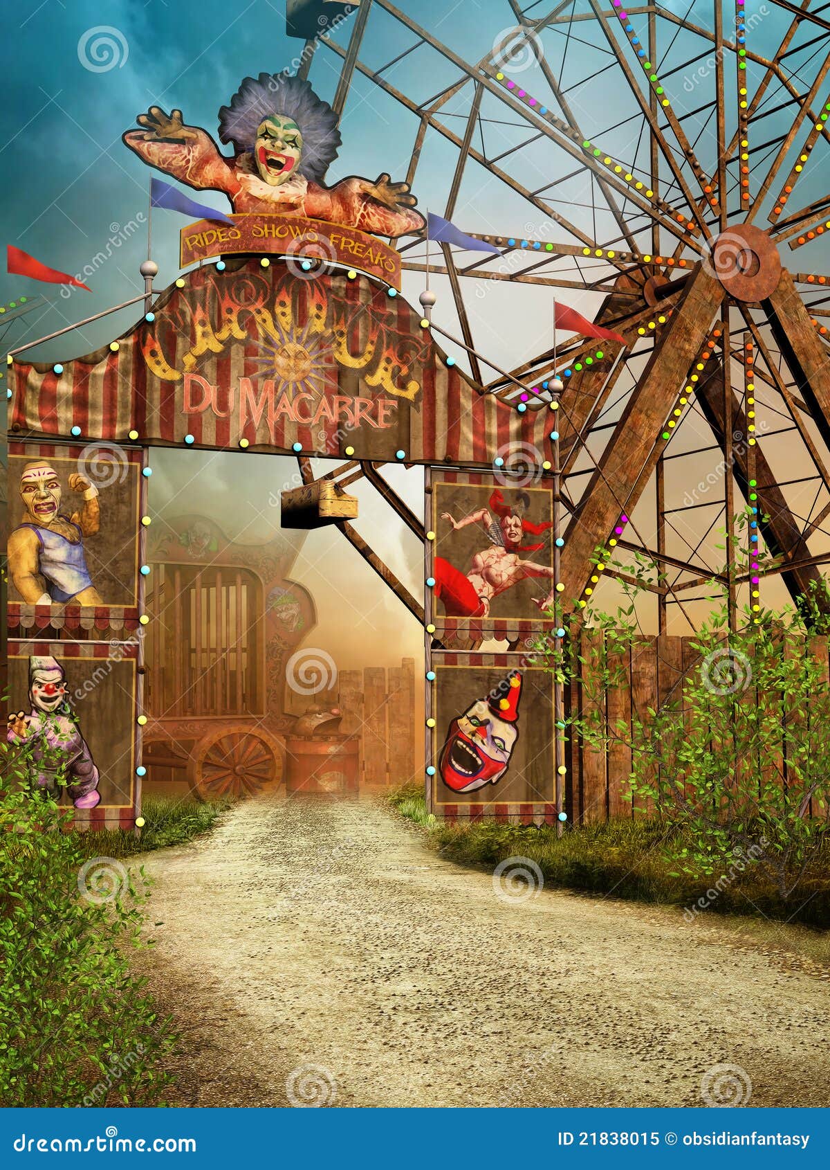 Circus Gate Design On White Background Cartoon Vector | CartoonDealer ...