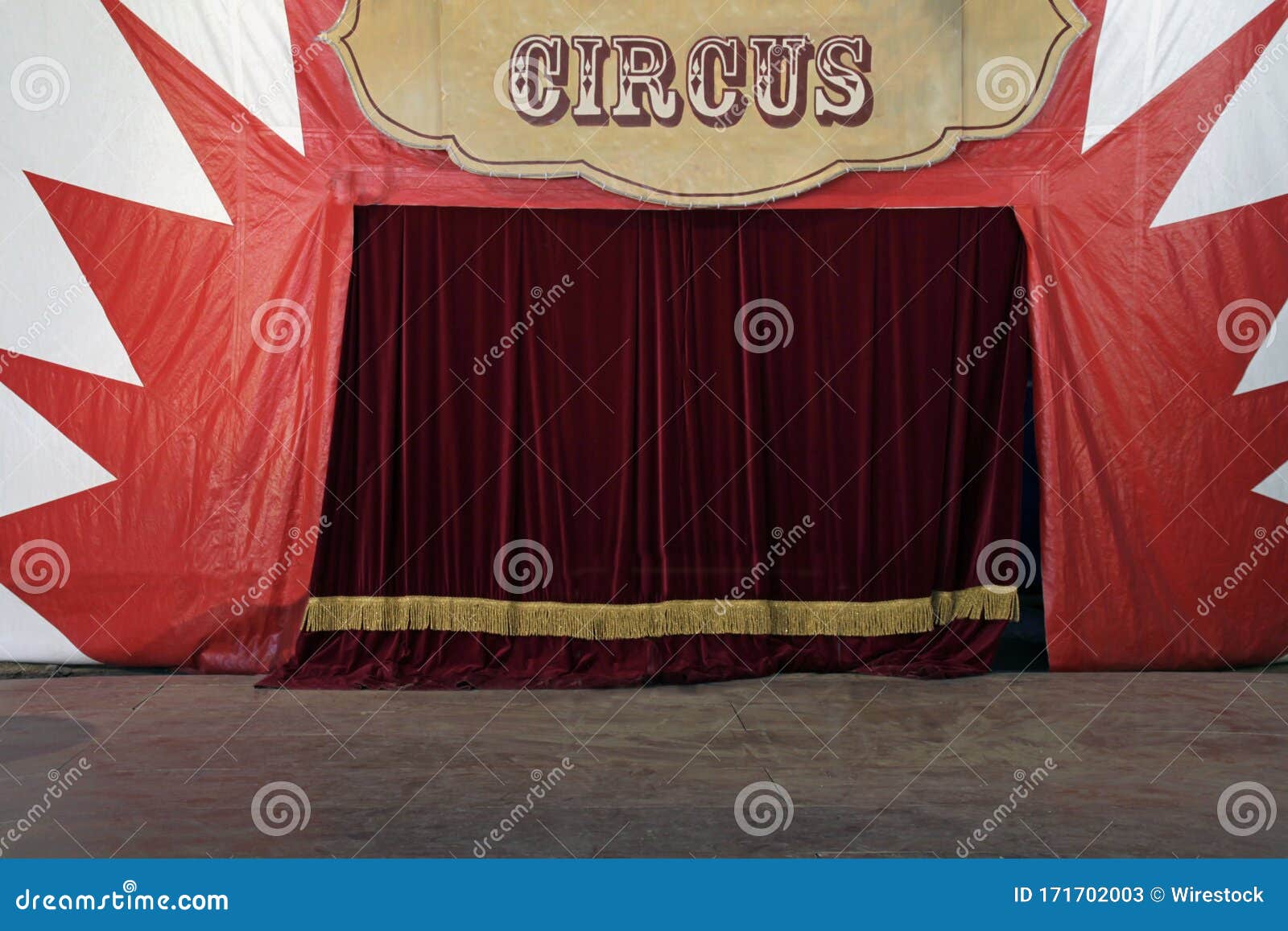 Circus Entrance with Closed Curtains Stock Image - Image of celebration ...