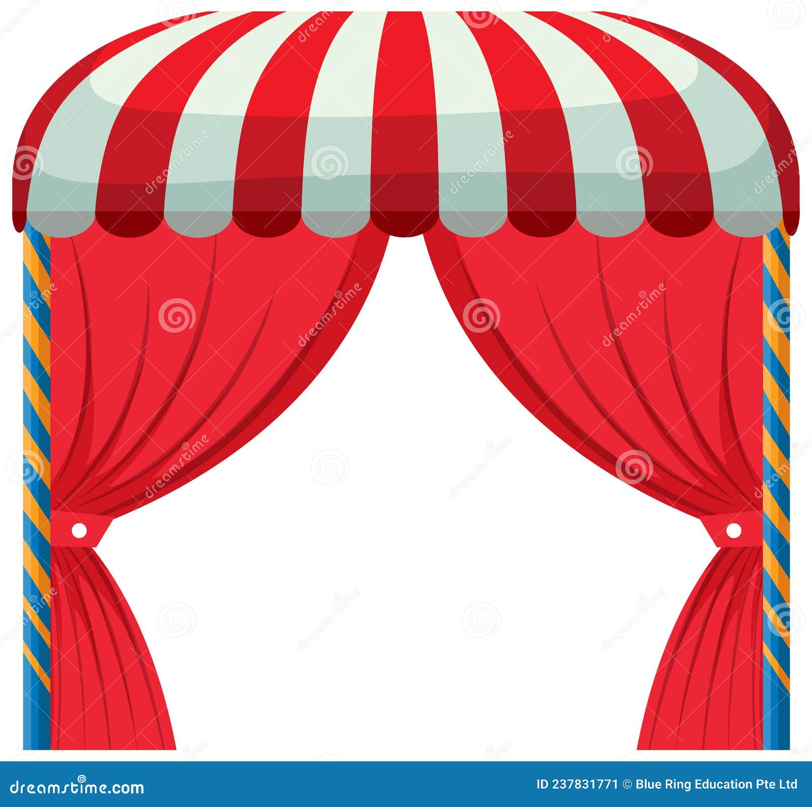 Circus Entrance with Red Curtain Stock Vector - Illustration of minute ...