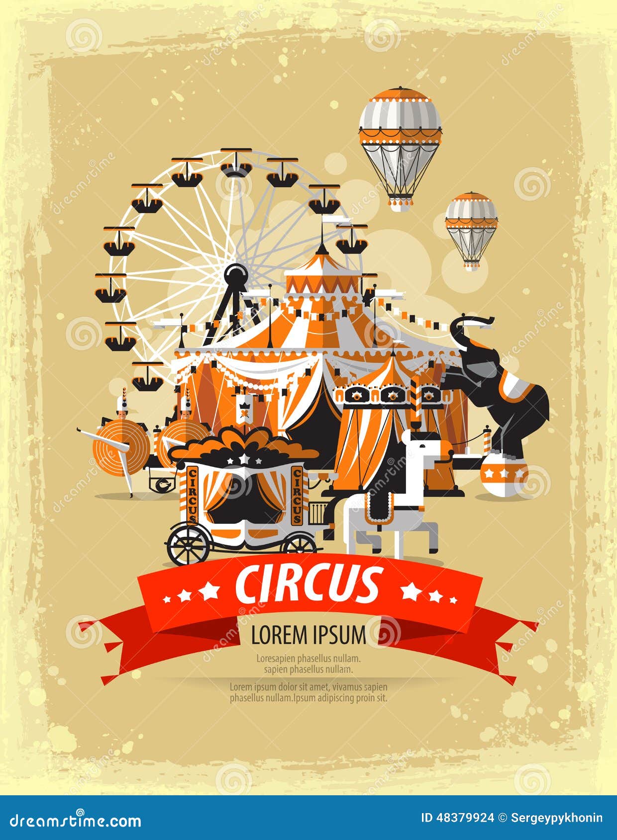 Circus, Fairground, Carnival. Vector Illustration Stock Vector ...