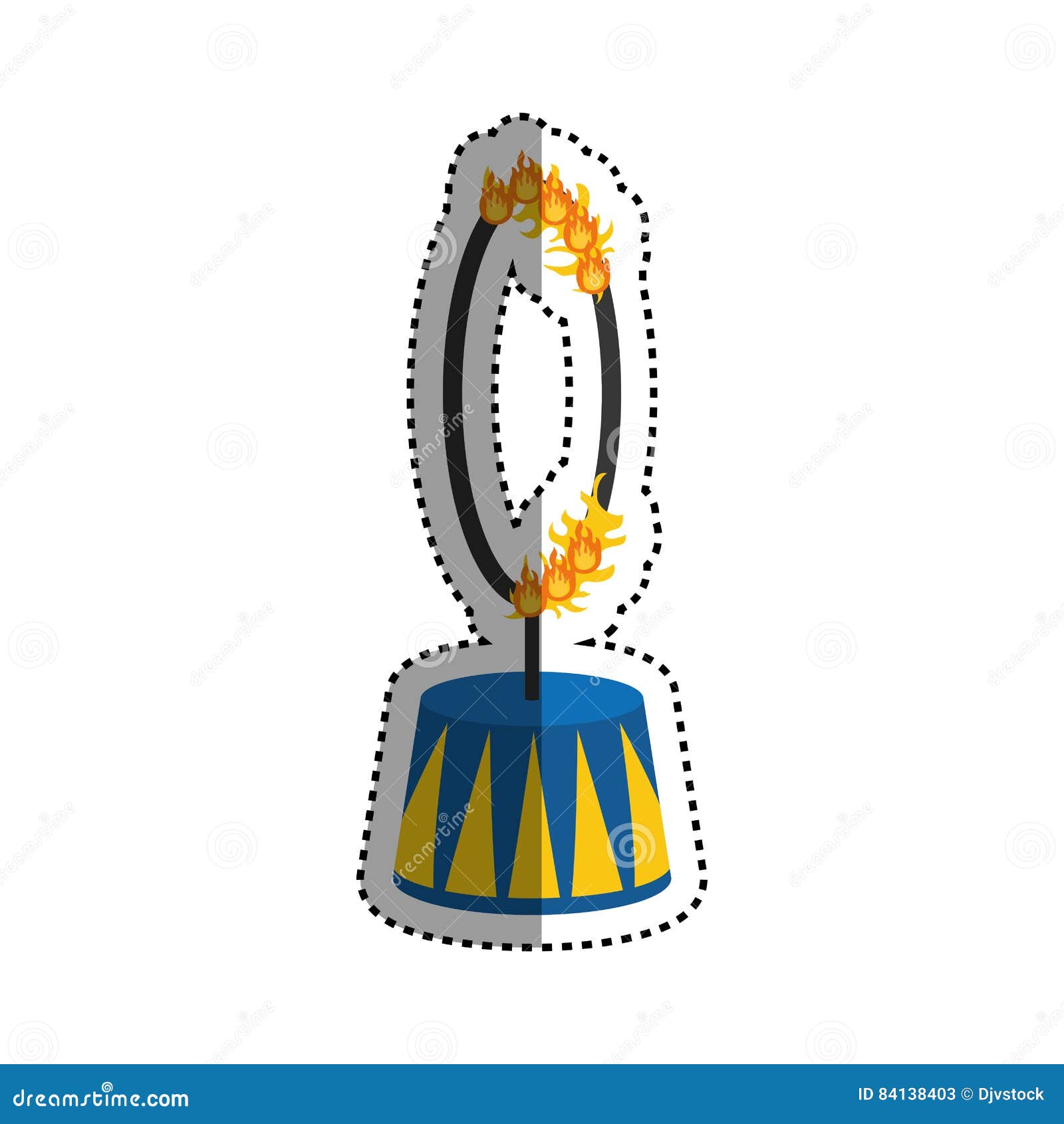 Circus fire hoop stock illustration. Illustration of fire - 84138403