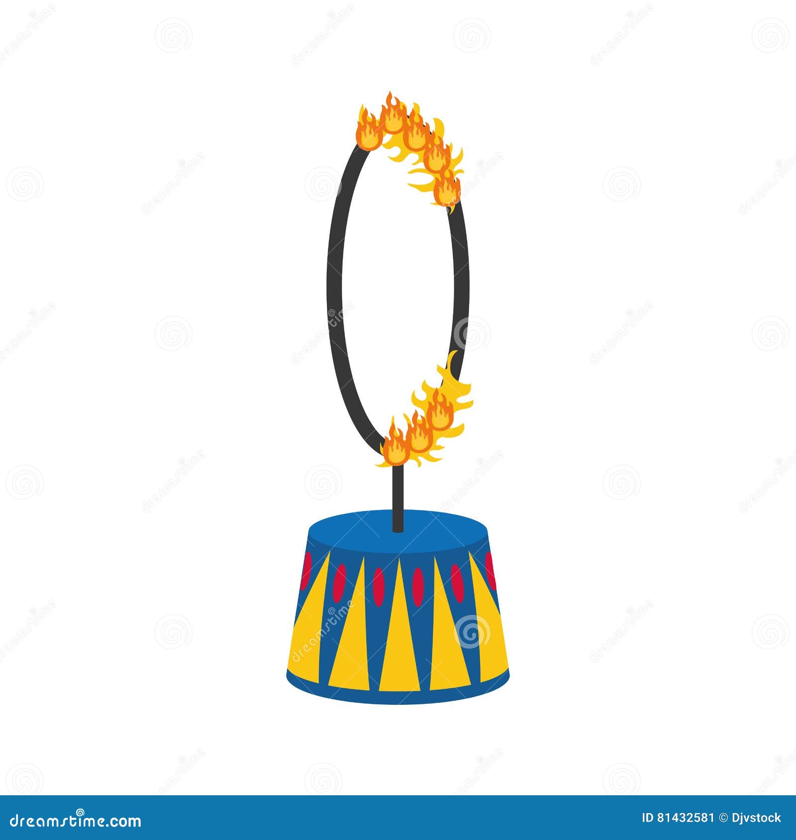 Circus fire hoop stock vector. Illustration of decoration - 81432581