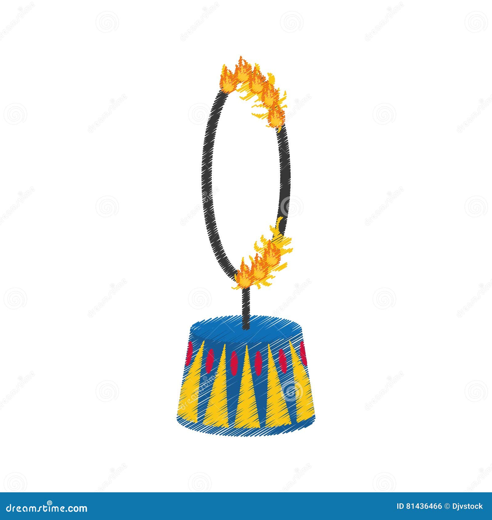 Circus fire hoop stock vector. Illustration of ring, draw - 81436466