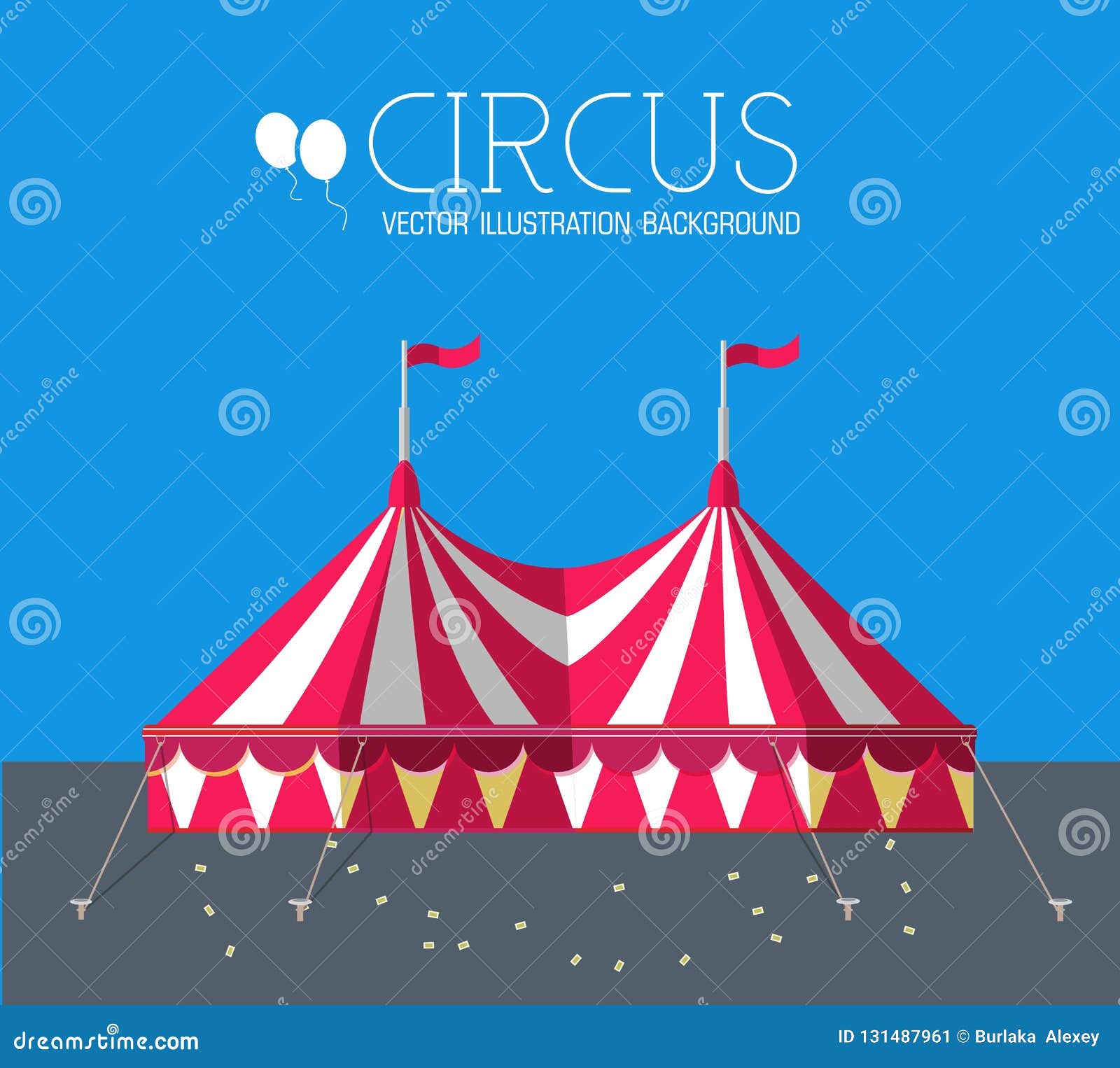 Circus Flat Background Concept. Vector Illustration Design. Stock ...