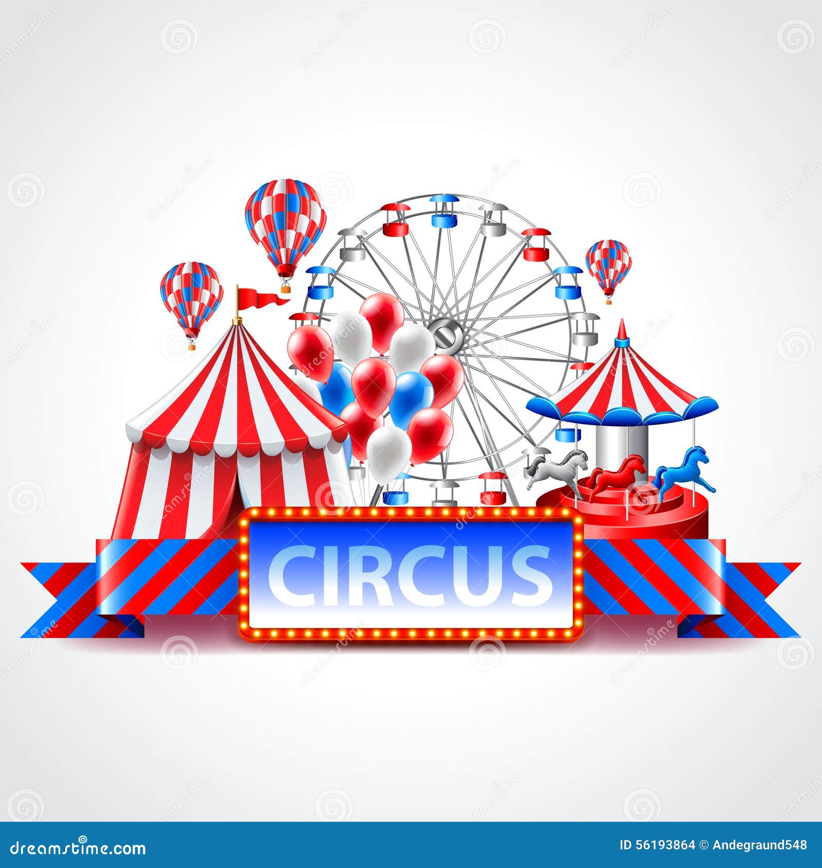 Circus Fun Fair Carnival Vector Background Stock Vector - Illustration ...