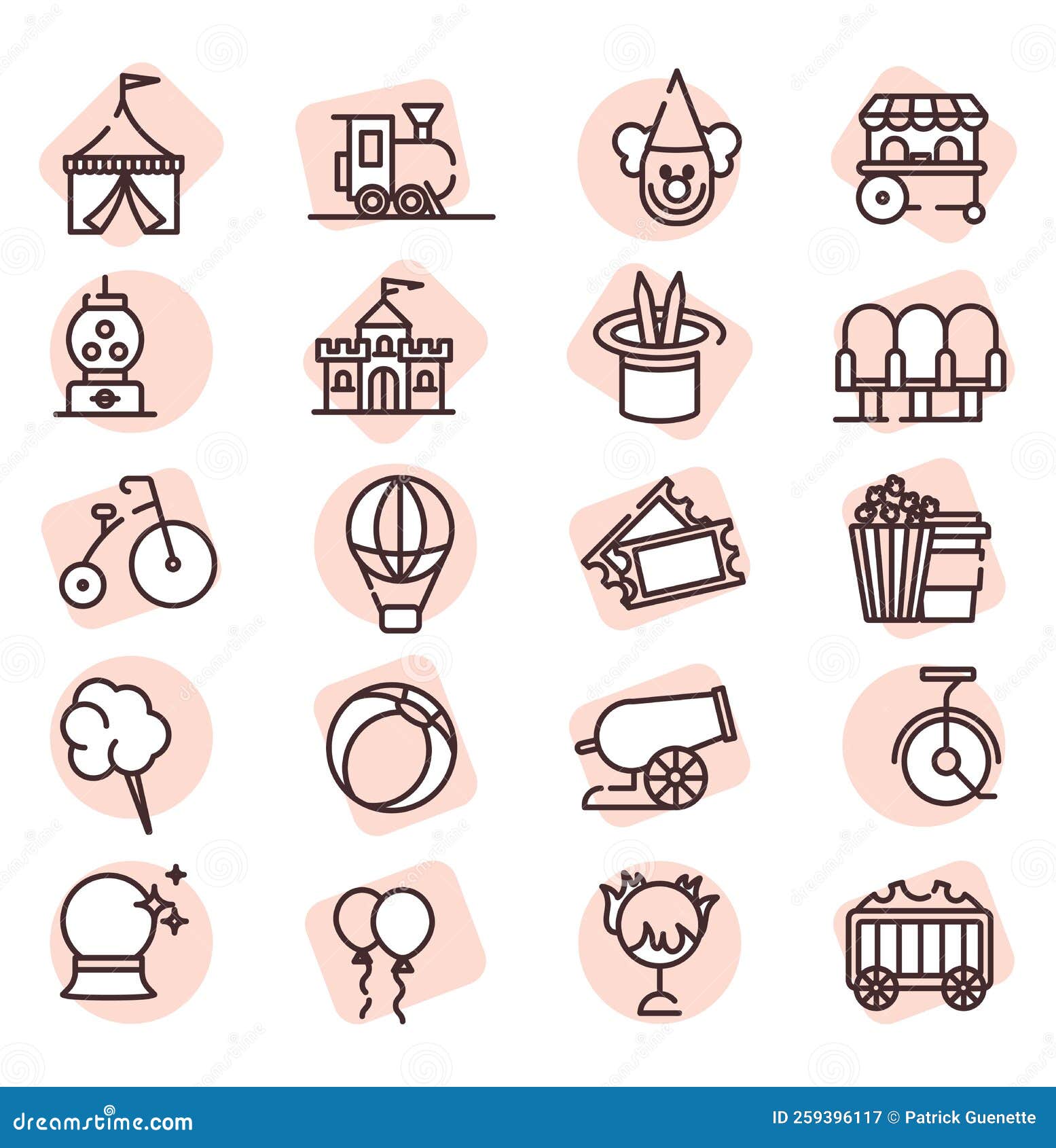 Circus fun, icon stock vector. Illustration of graphic - 259396117