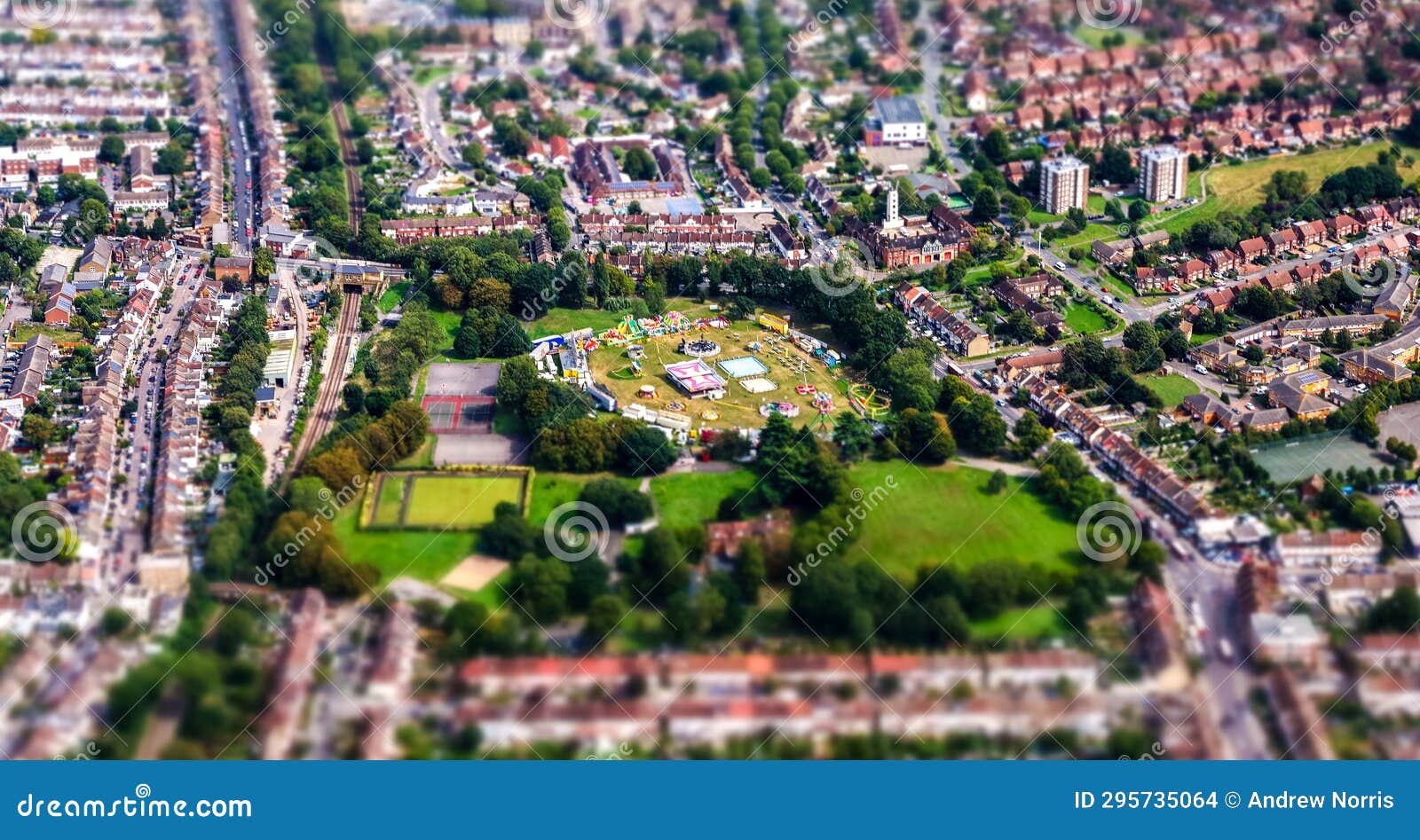 Circus or Funfair Seen from Above Stock Photo - Image of stages, park ...