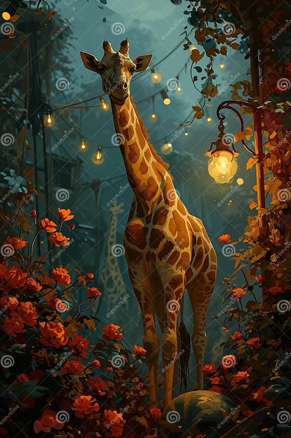Circus with giraffe stock illustration. Illustration of show - 309695381
