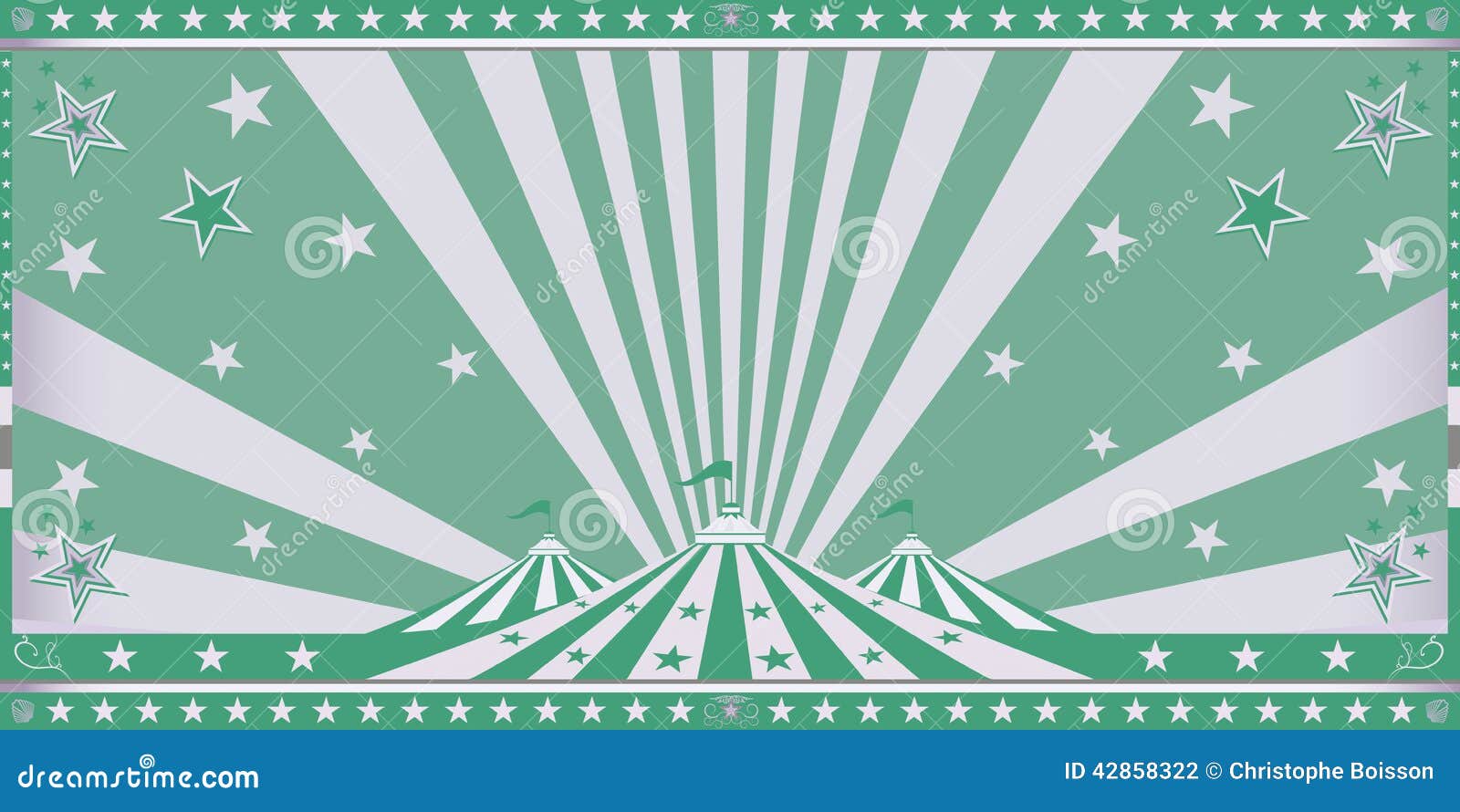 Circus green invitation stock vector. Illustration of entertainment ...