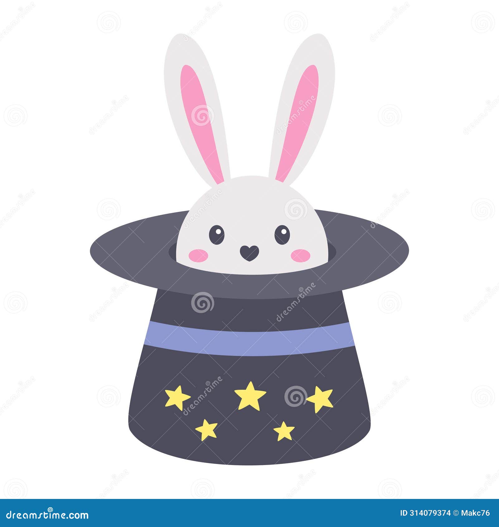 Circus hat and rabbit stock vector. Illustration of trick - 314079374