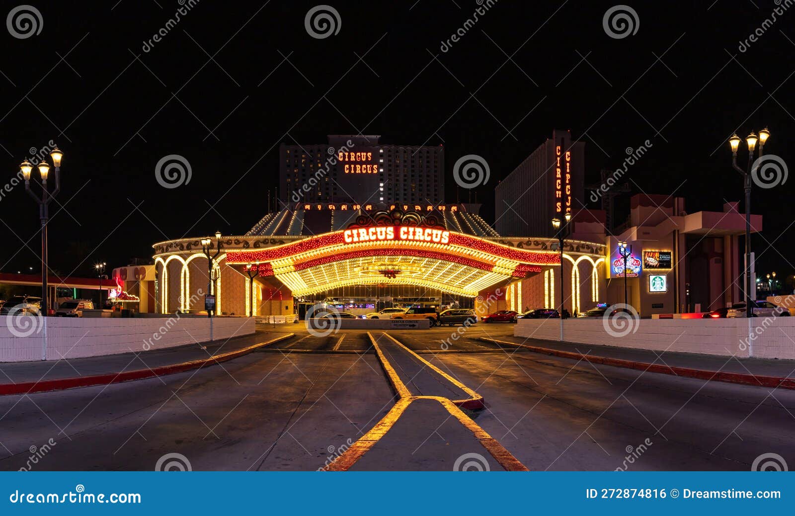 Circus Circus Hotel and Casino at Night Editorial Photo - Image of city ...