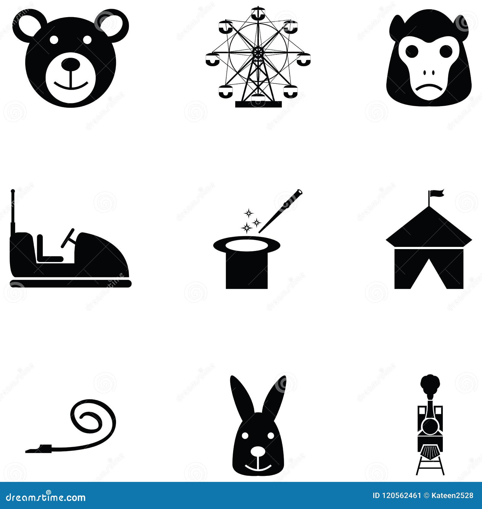 Circus icon set stock vector. Illustration of symbol - 120562461