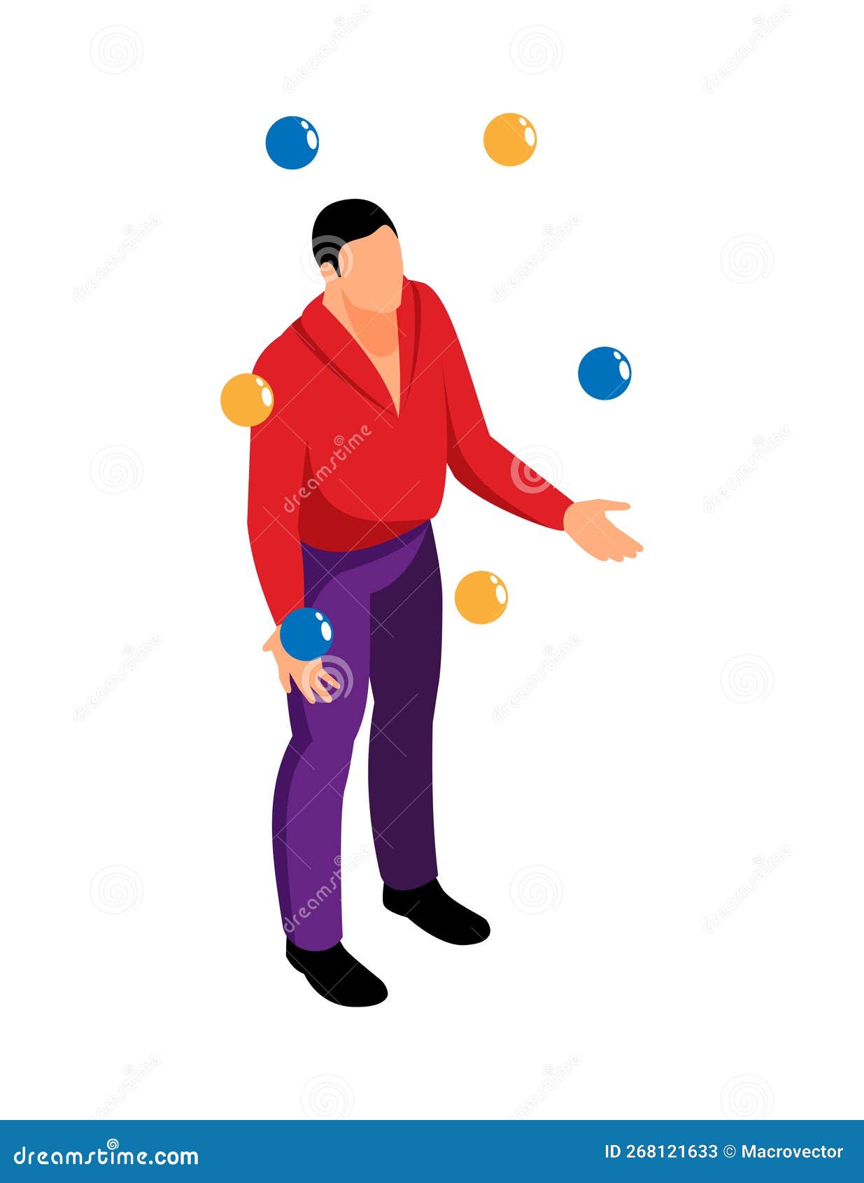 Circus Juggler Isometric Composition Stock Vector - Illustration of ...