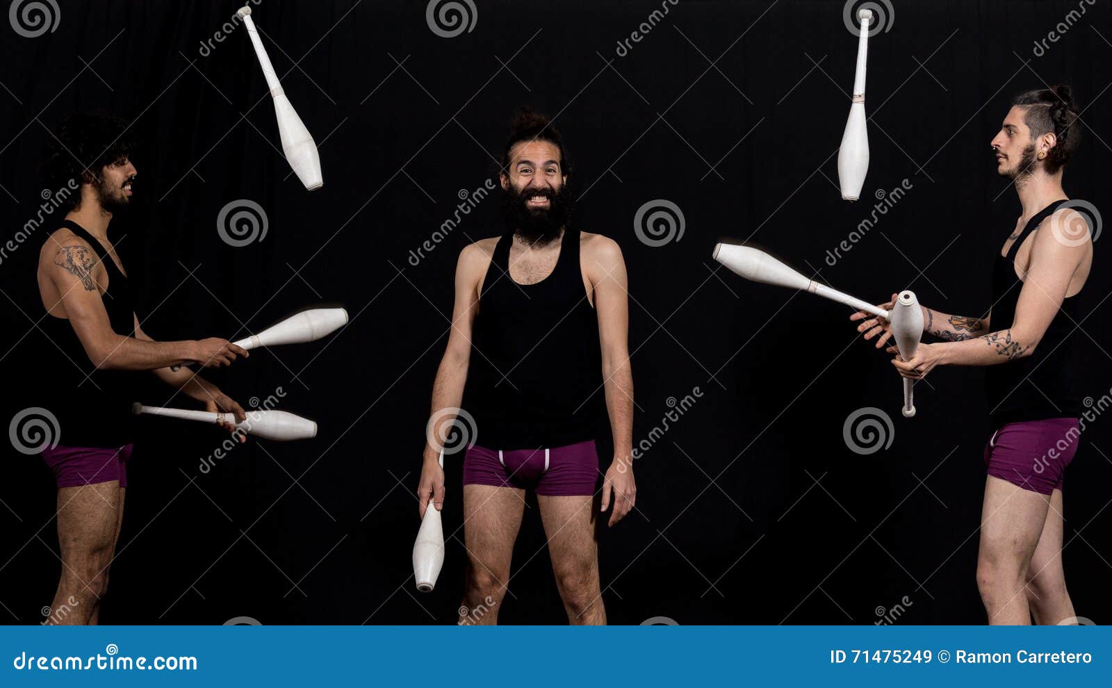 Circus Jugglers during Their Batons Performance Stock Image - Image of ...