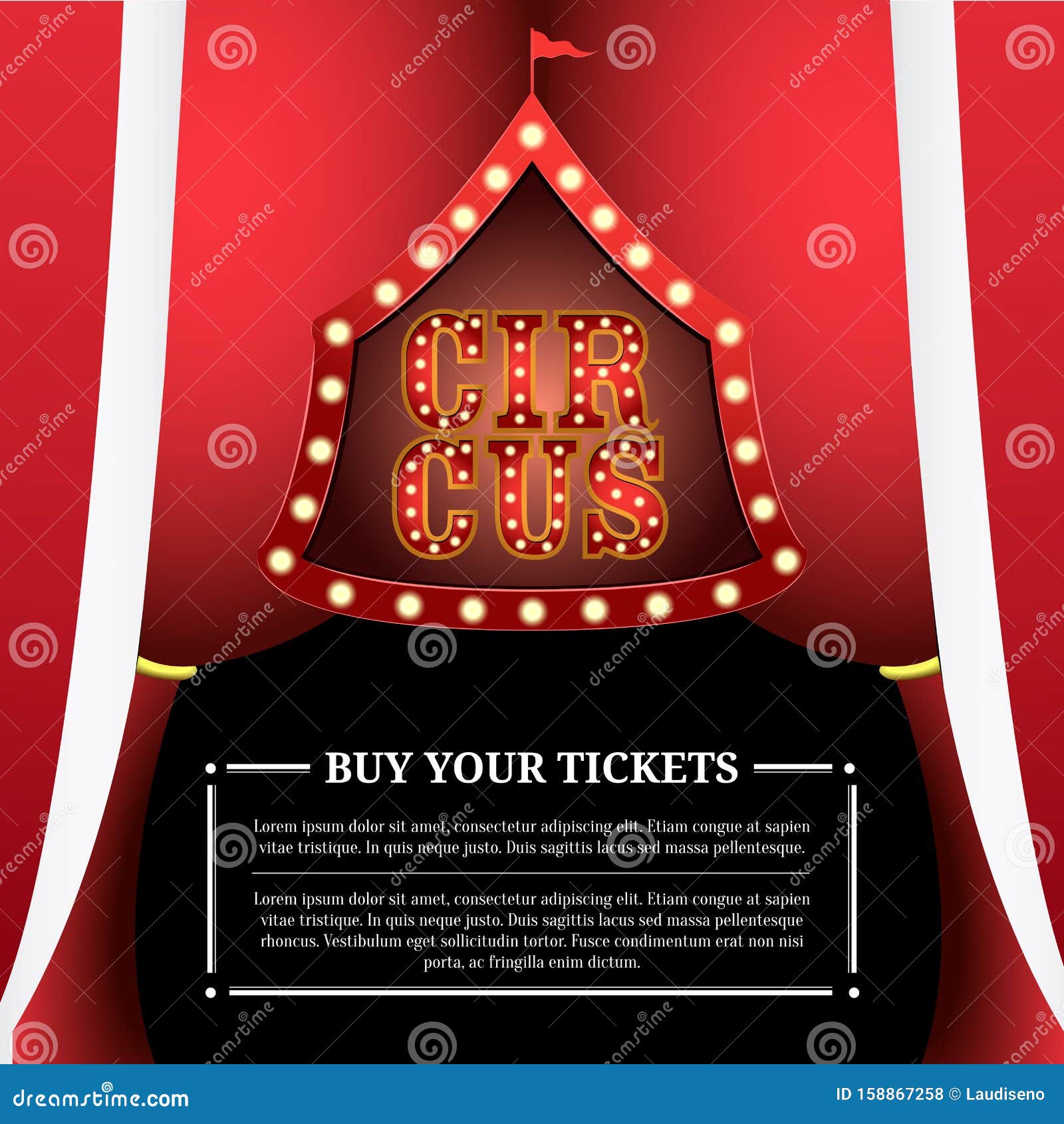 Circus light poster stock vector. Illustration of marquee - 158867258