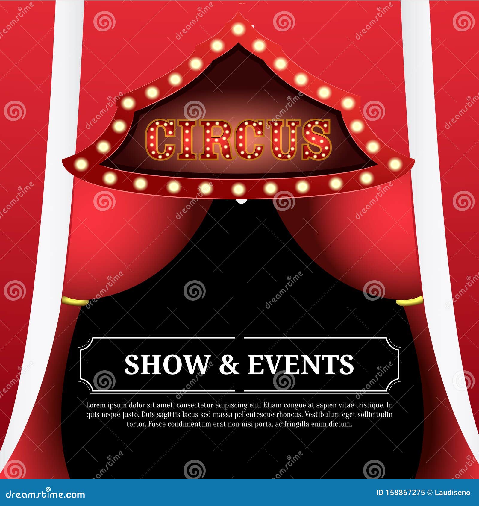 Circus light poster stock vector. Illustration of vintage - 158867275