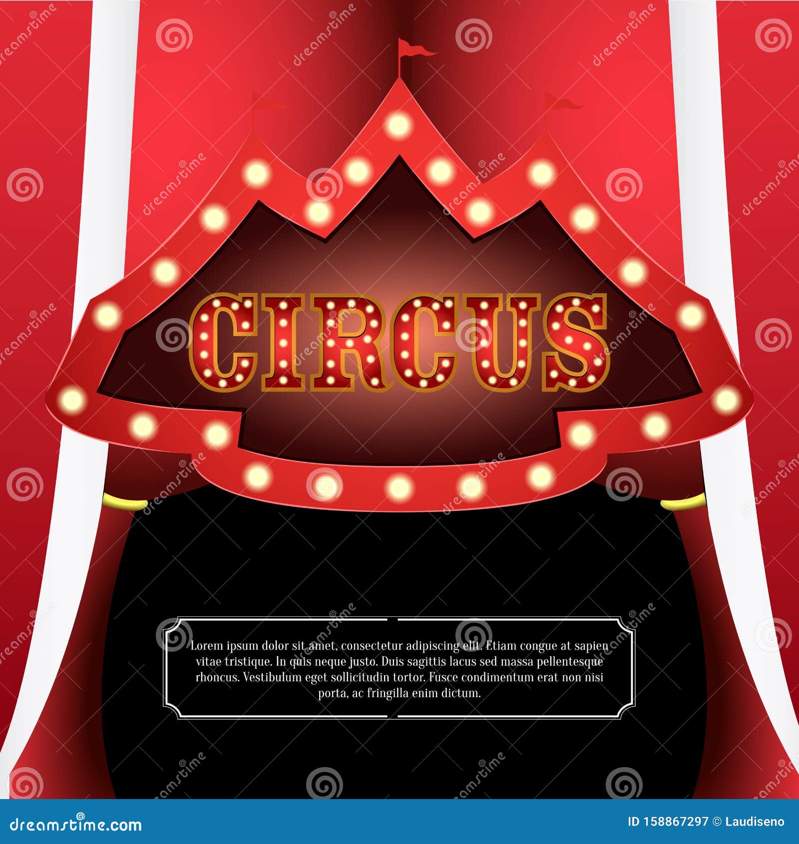 Circus light poster stock vector. Illustration of announcement - 158867297