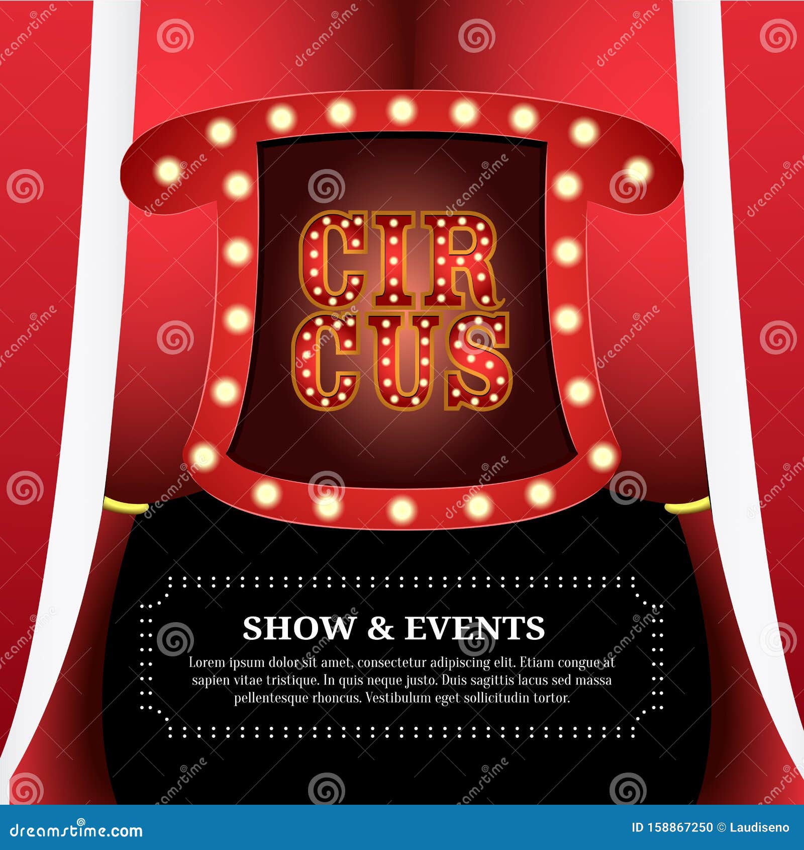 Circus light poster stock vector. Illustration of frame - 158867250