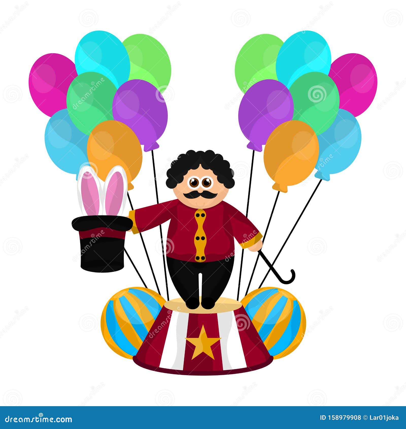 Magician Doing Tricks With Magic Wand And Top Hat, Illusionist ...