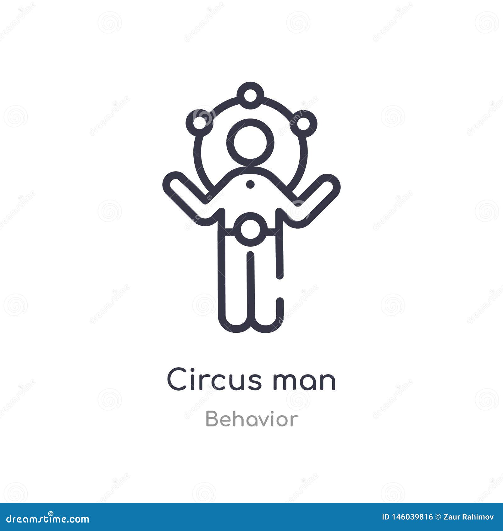 Circus Man Outline Icon. Isolated Line Vector Illustration from ...