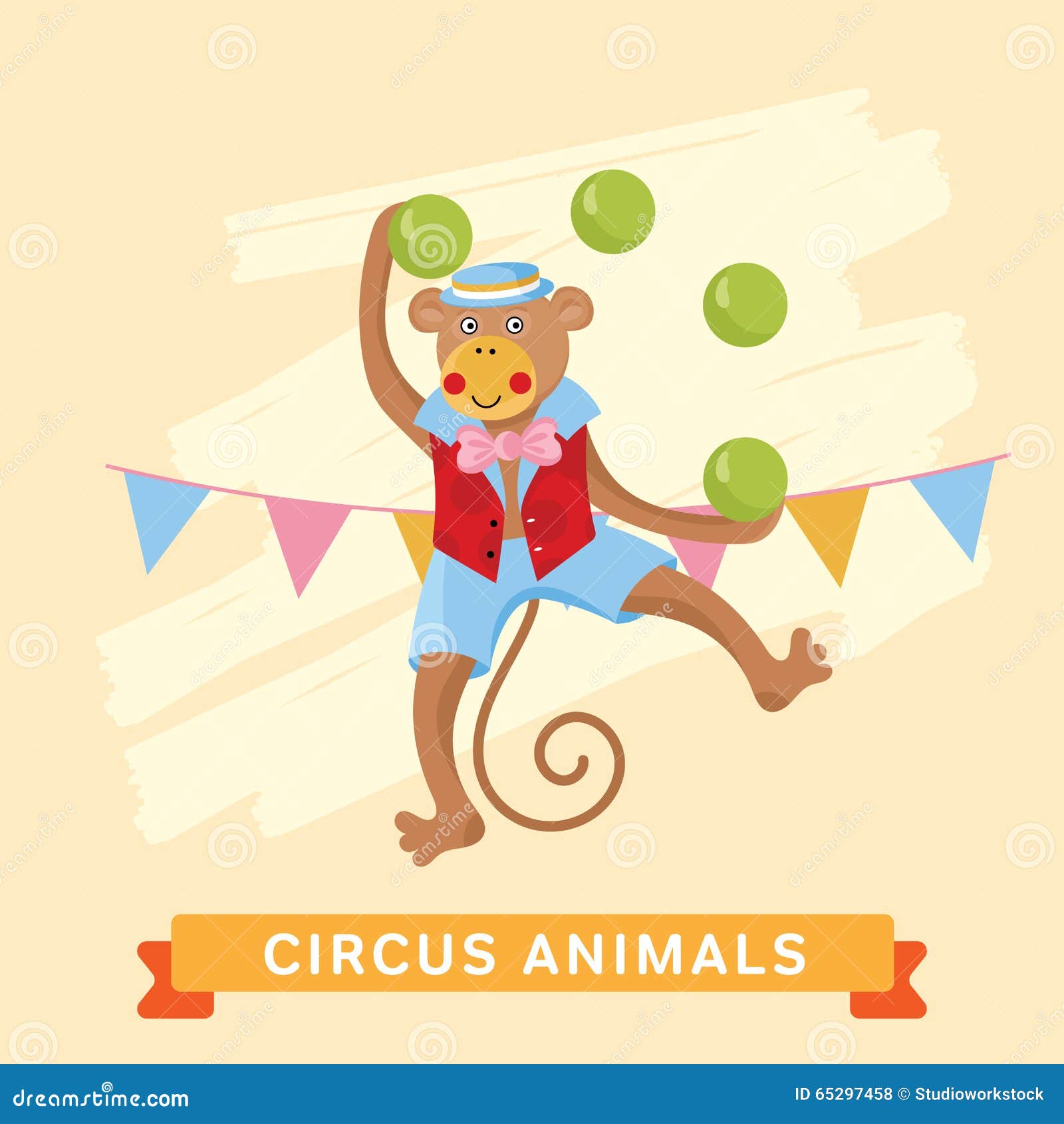 Circus Monkey, Vector Animal Series. | CartoonDealer.com #65297458