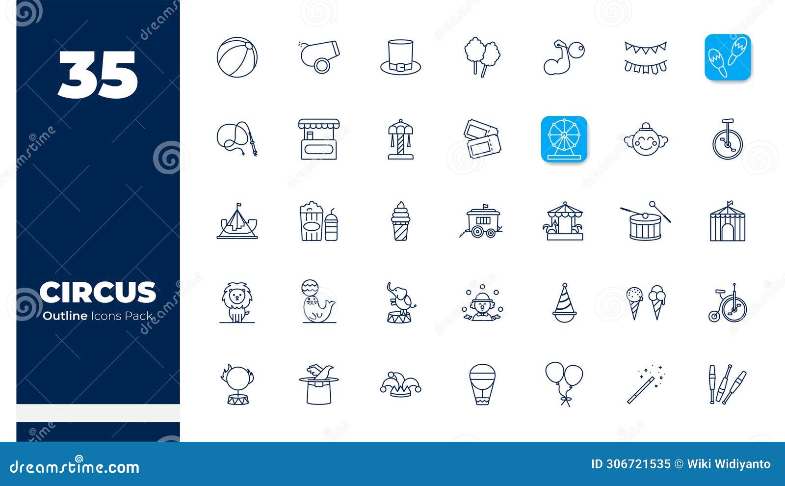 Circus Outline Icon stock vector. Illustration of dumbbells - 306721535