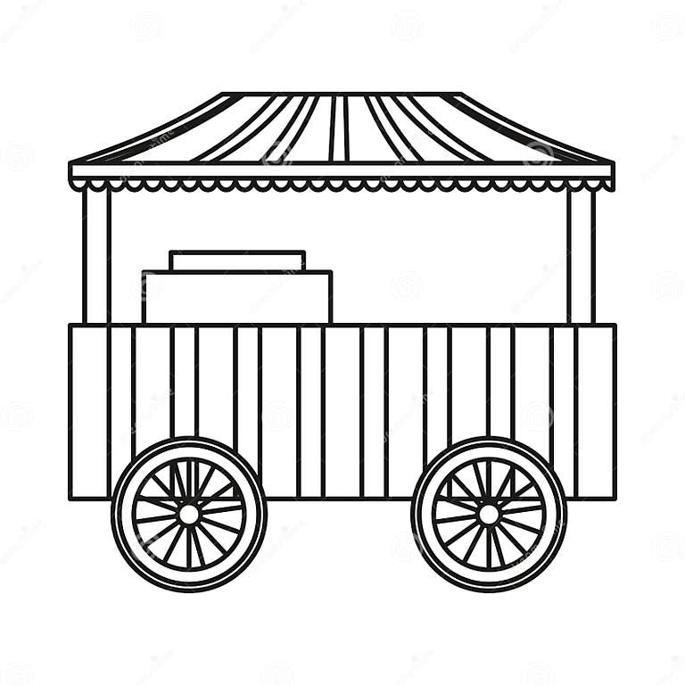 Circus Park Booth With Wheel Carnival Festival Stock Illustration