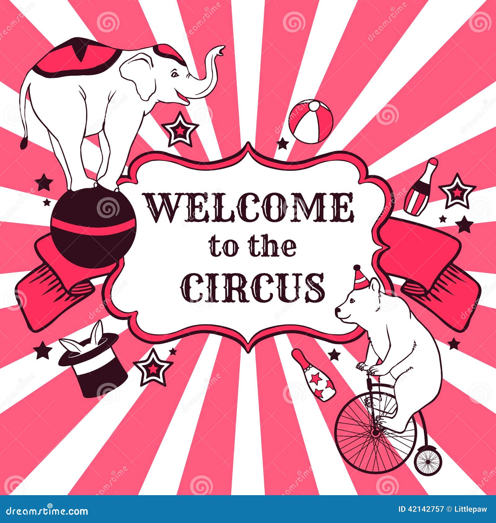 Set Of Advertisement Circus Show Posters Vector Flat Illustration ...