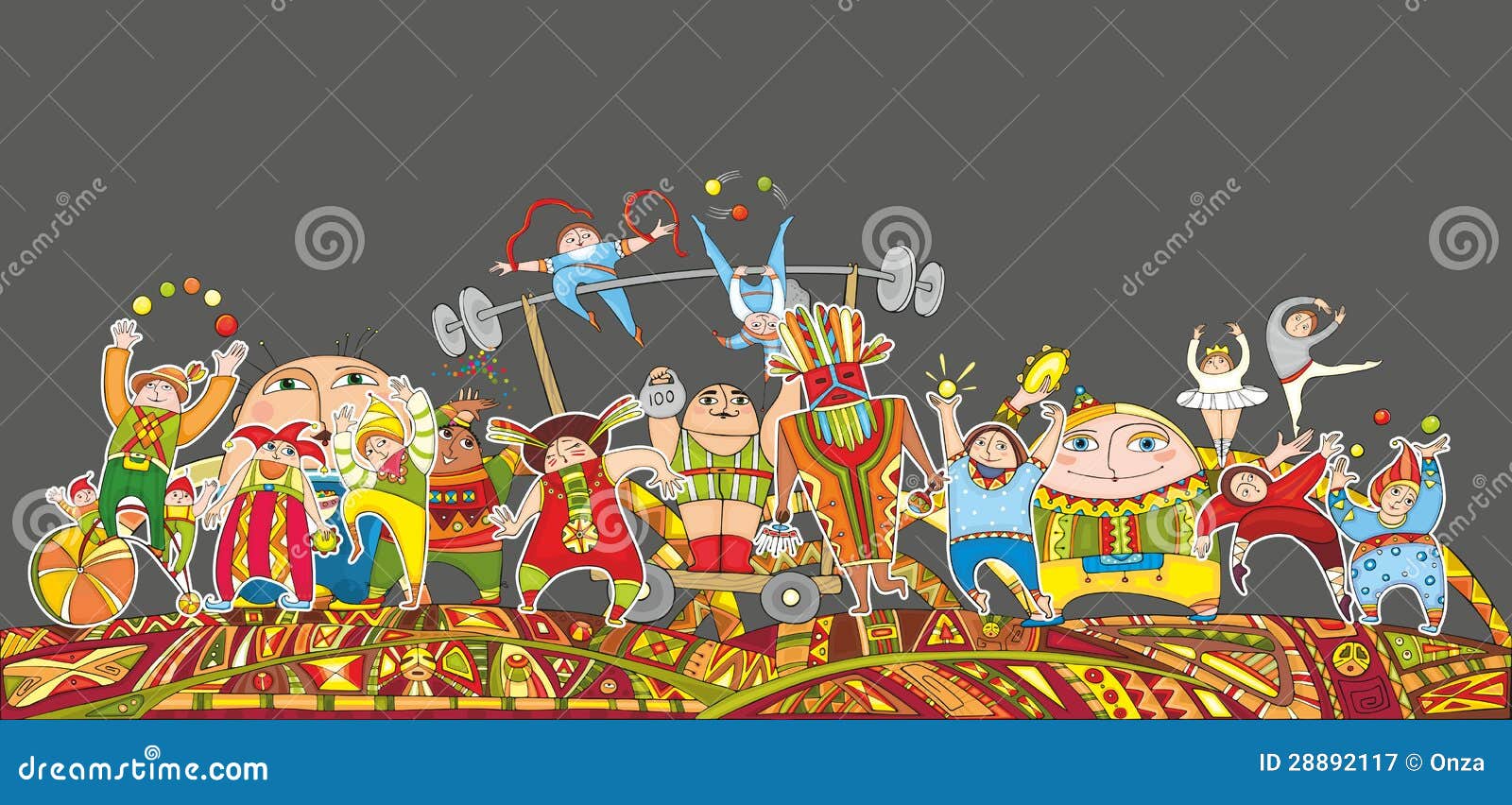 Circus Performance Parade Crowd Stock Vector - Illustration of ethnic, dance: 28892117