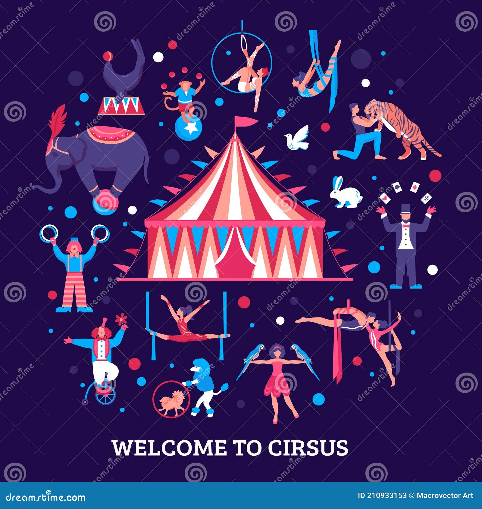 Circus Performers Illustration Stock Vector - Illustration of ...