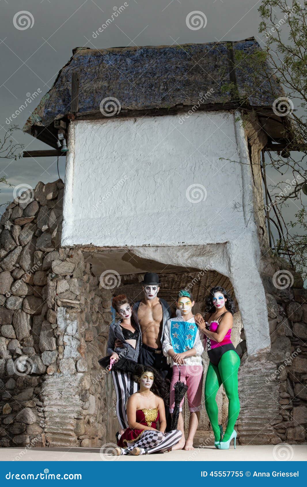 Circus Performers in Outdoor Stage Stock Image - Image of copy, bizarre ...