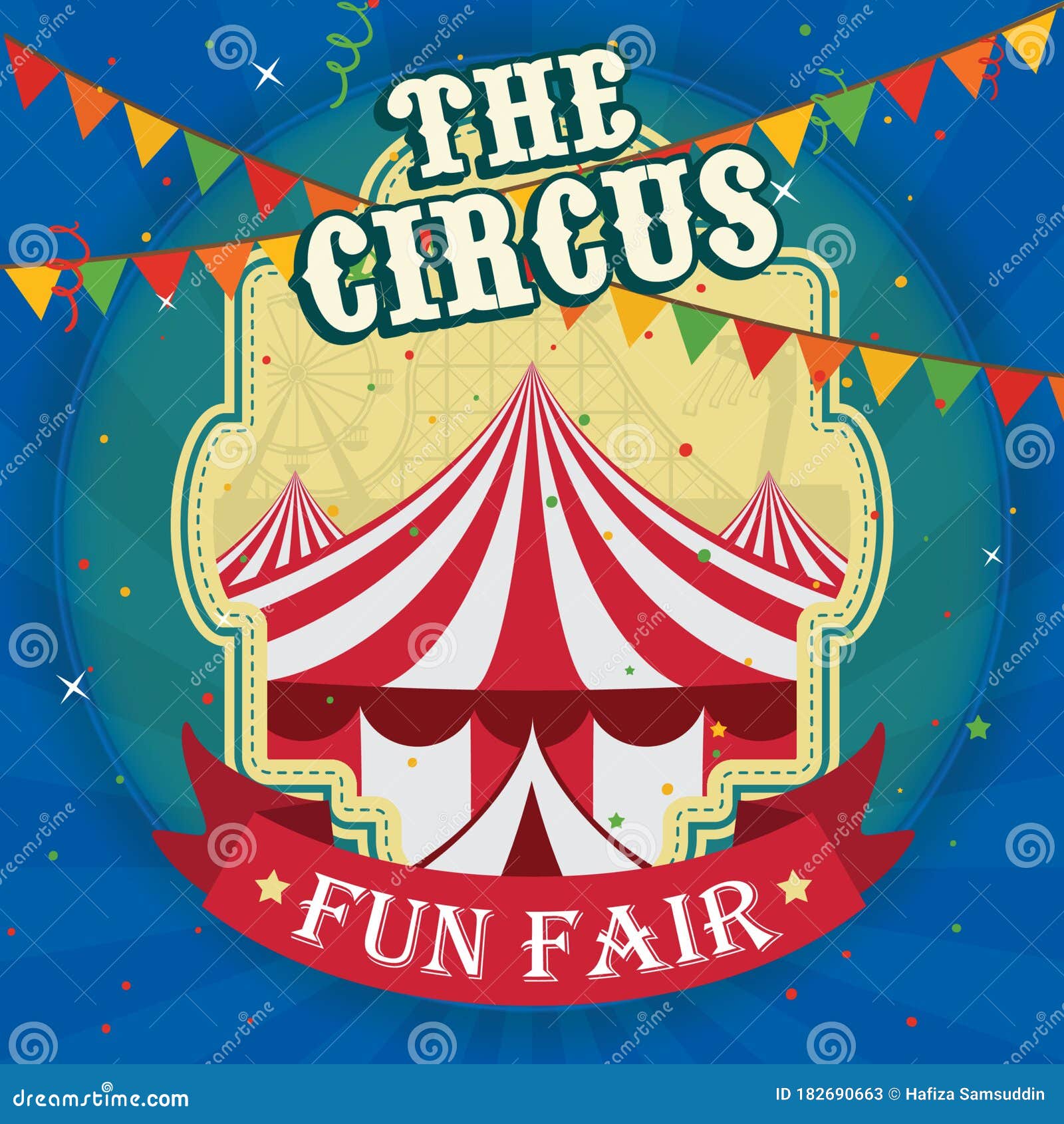 The circus poster design stock vector. Illustration of labels - 182690663