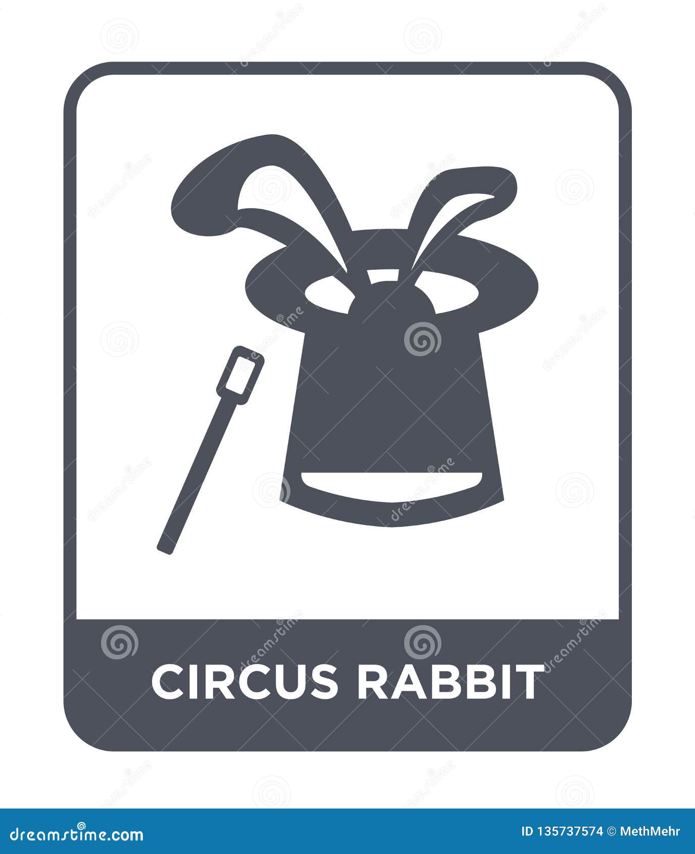 Circus Rabbit Icon in Trendy Design Style. Circus Rabbit Icon Isolated ...