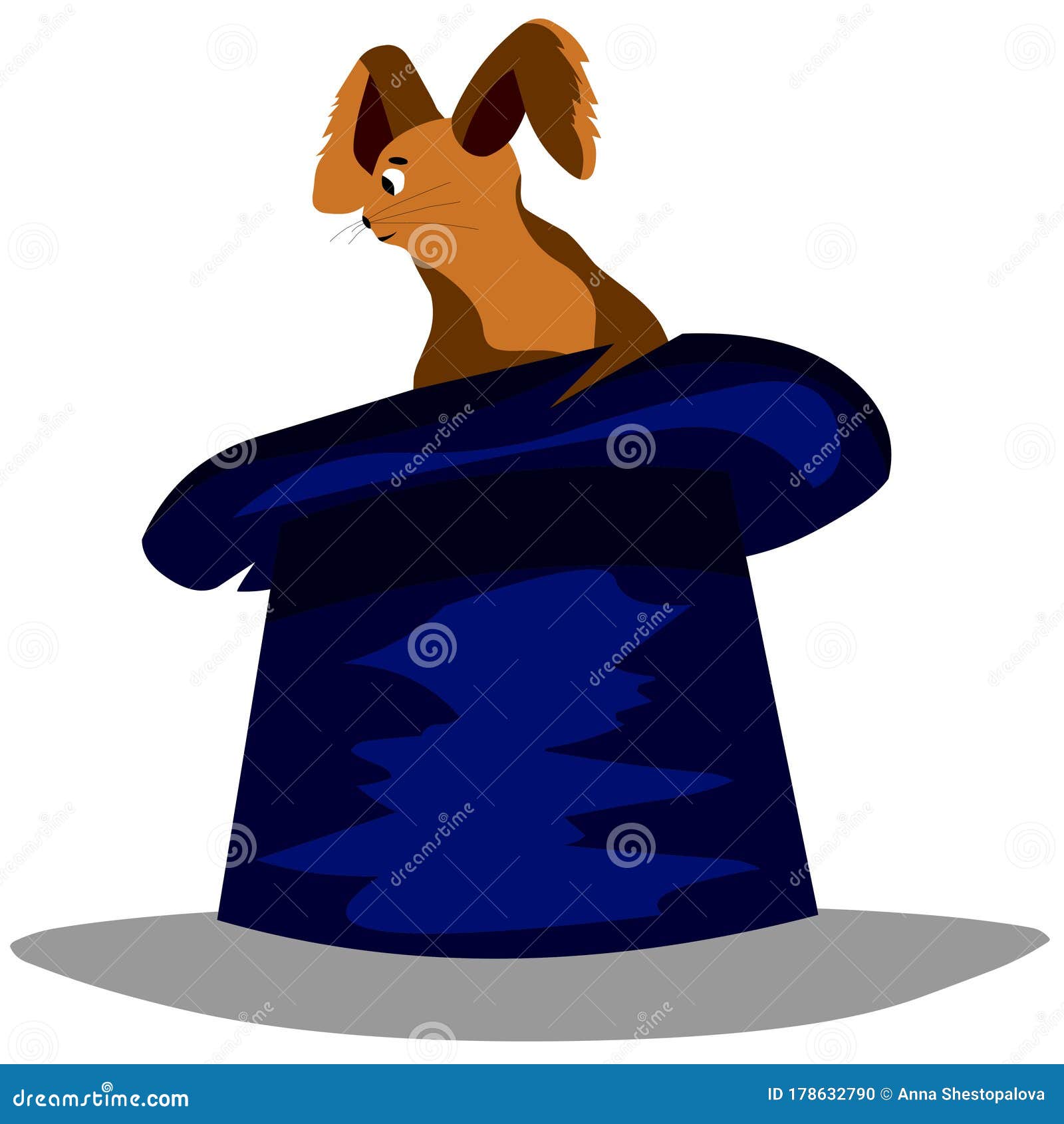 Circus rabbit in a top hat stock vector. Illustration of silhouette ...