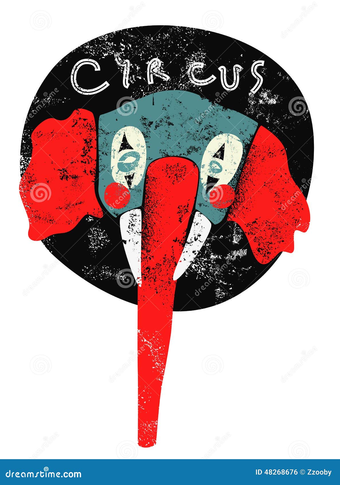 Circus Retro Poster. Elephant Clown. Vector Illustration Stock Vector ...